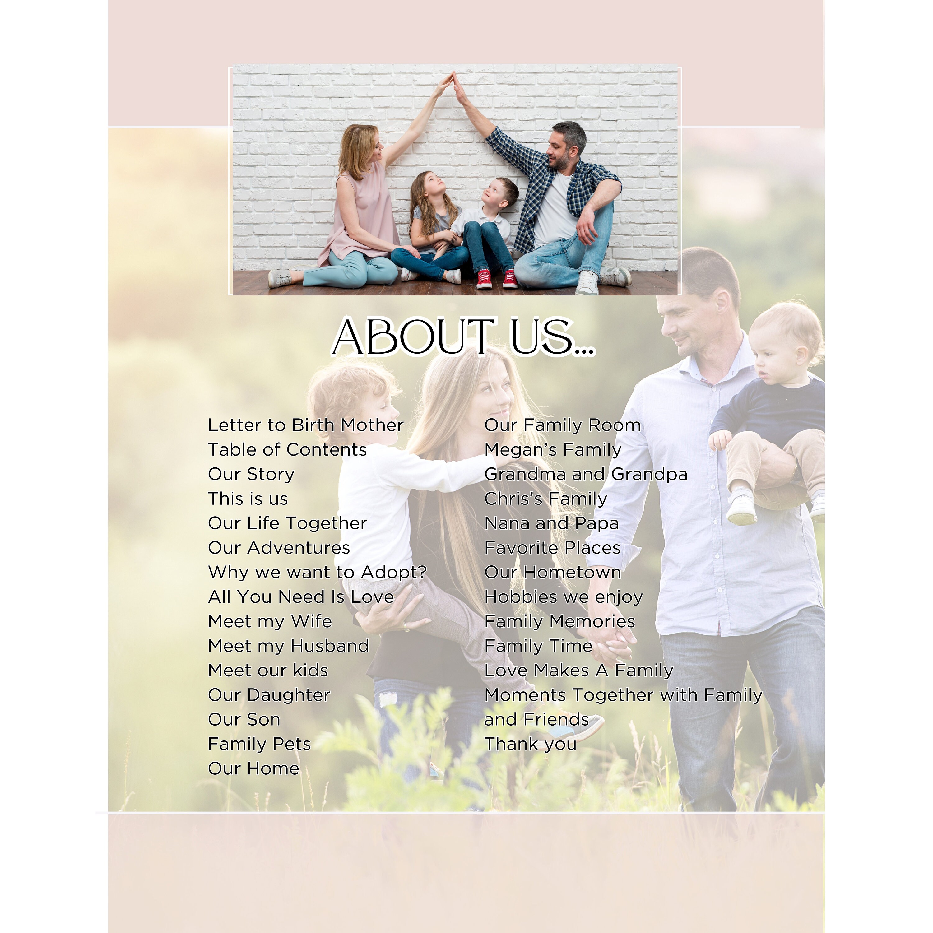 Fully Editable Adoption Family Profile, Adoption Canva Template ...