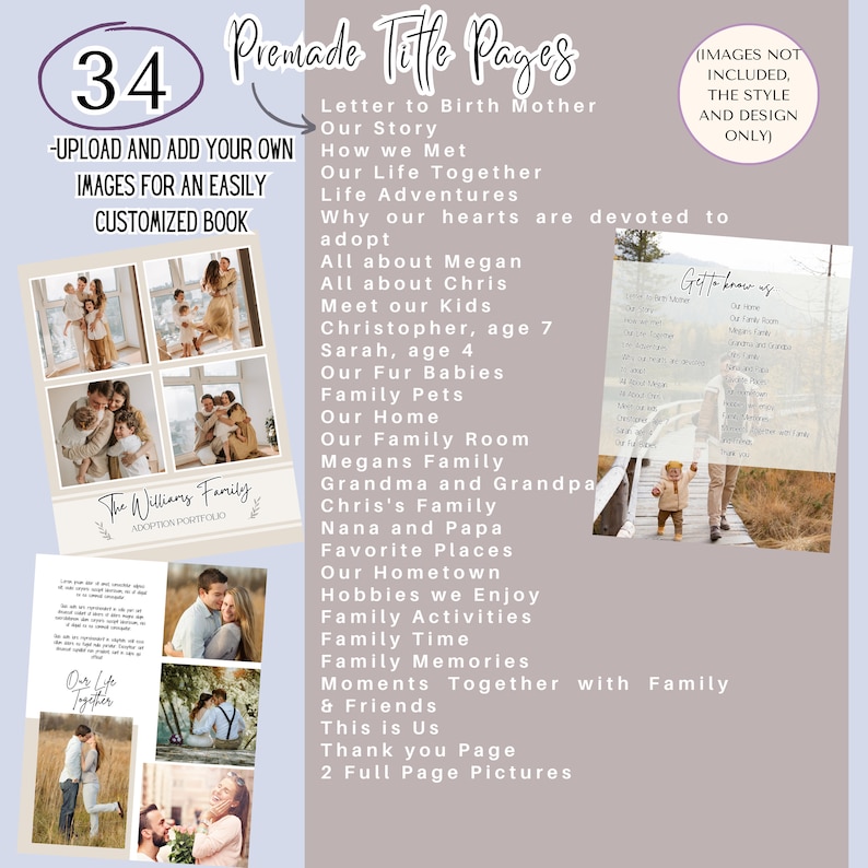 Adoption Canva Template, Neutral Adoption Profile Template, Fully ...