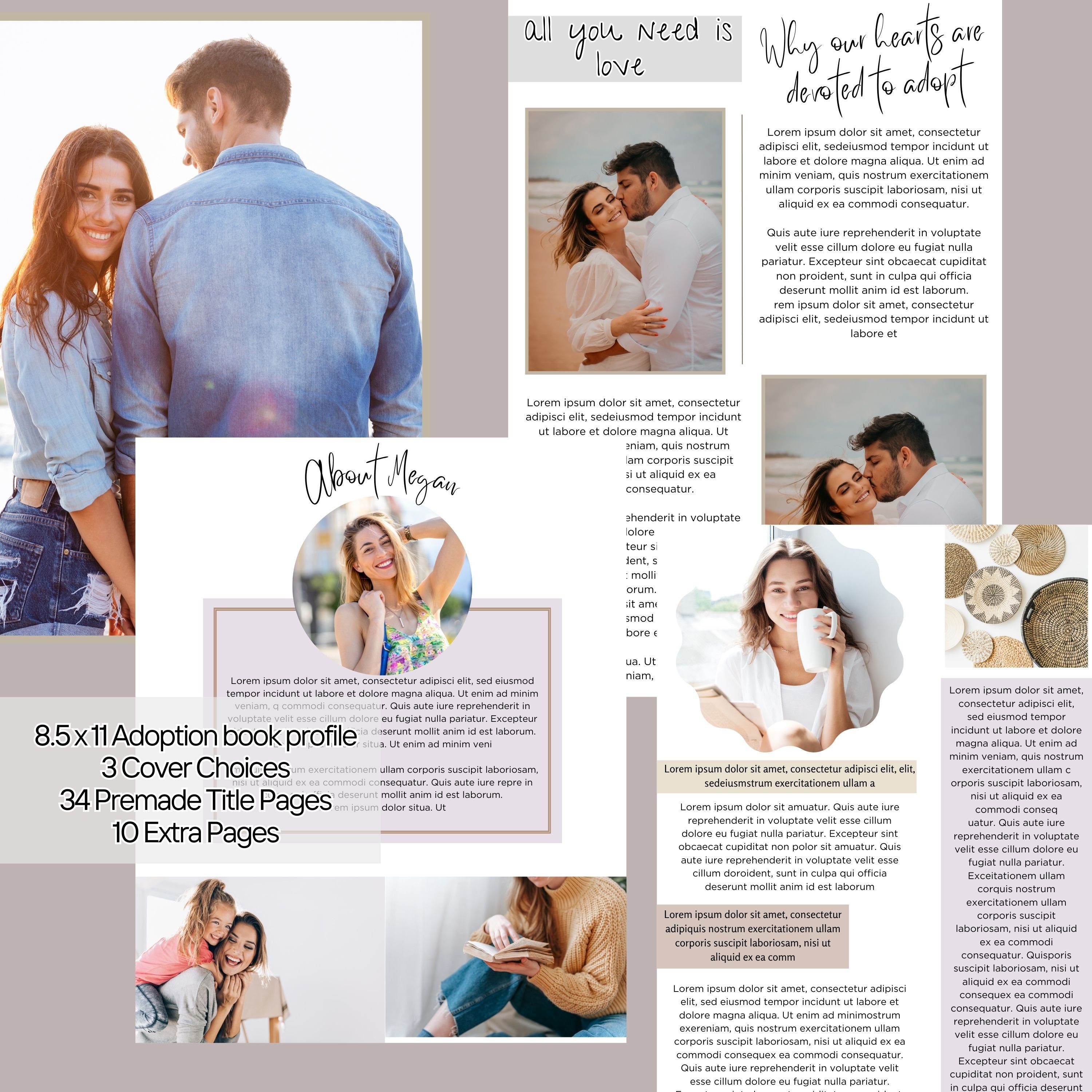 Modern Adoption Profile Book Template, Modern and Customizable Adoption ...