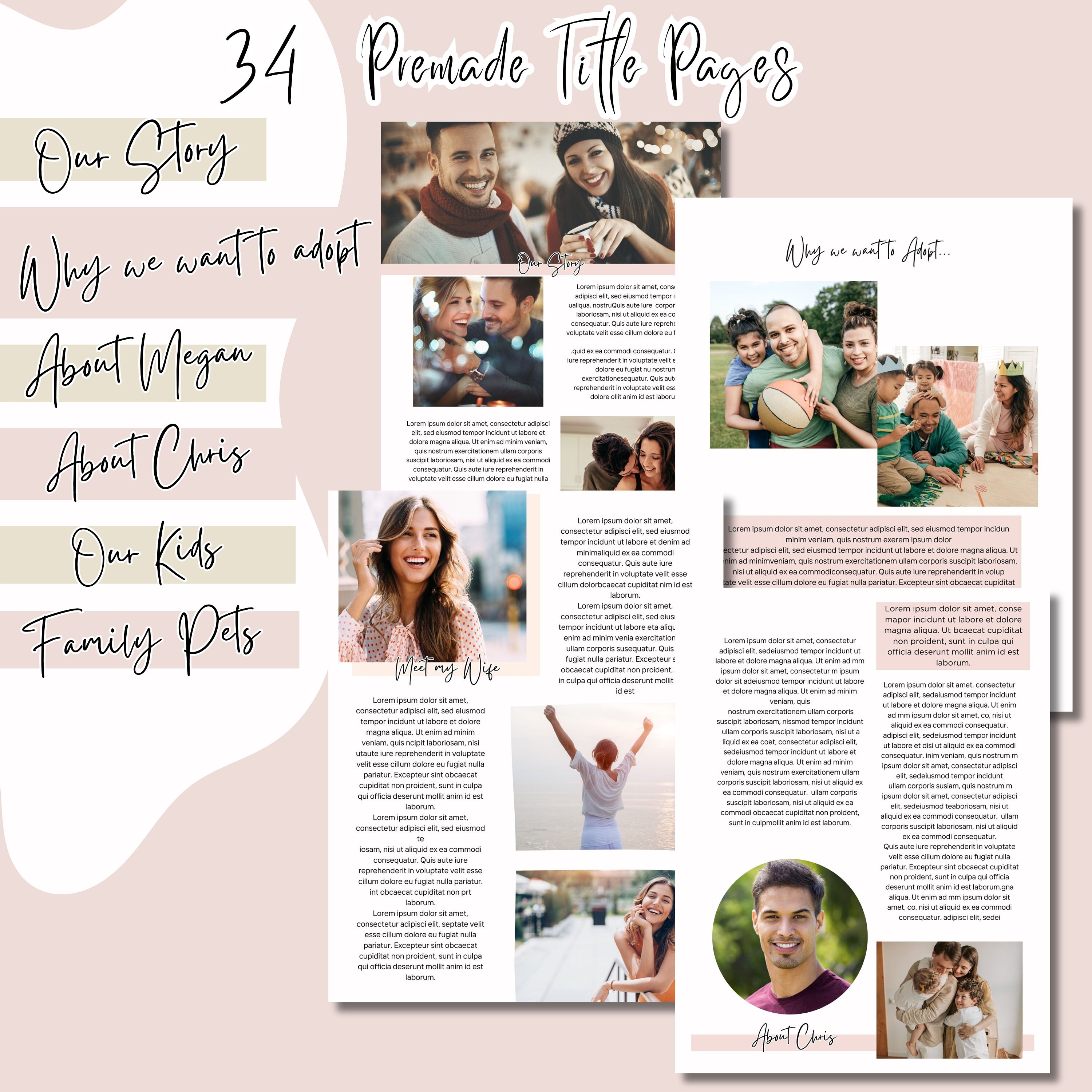 Fully Editable Adoption Family Profile, Adoption Canva Template ...