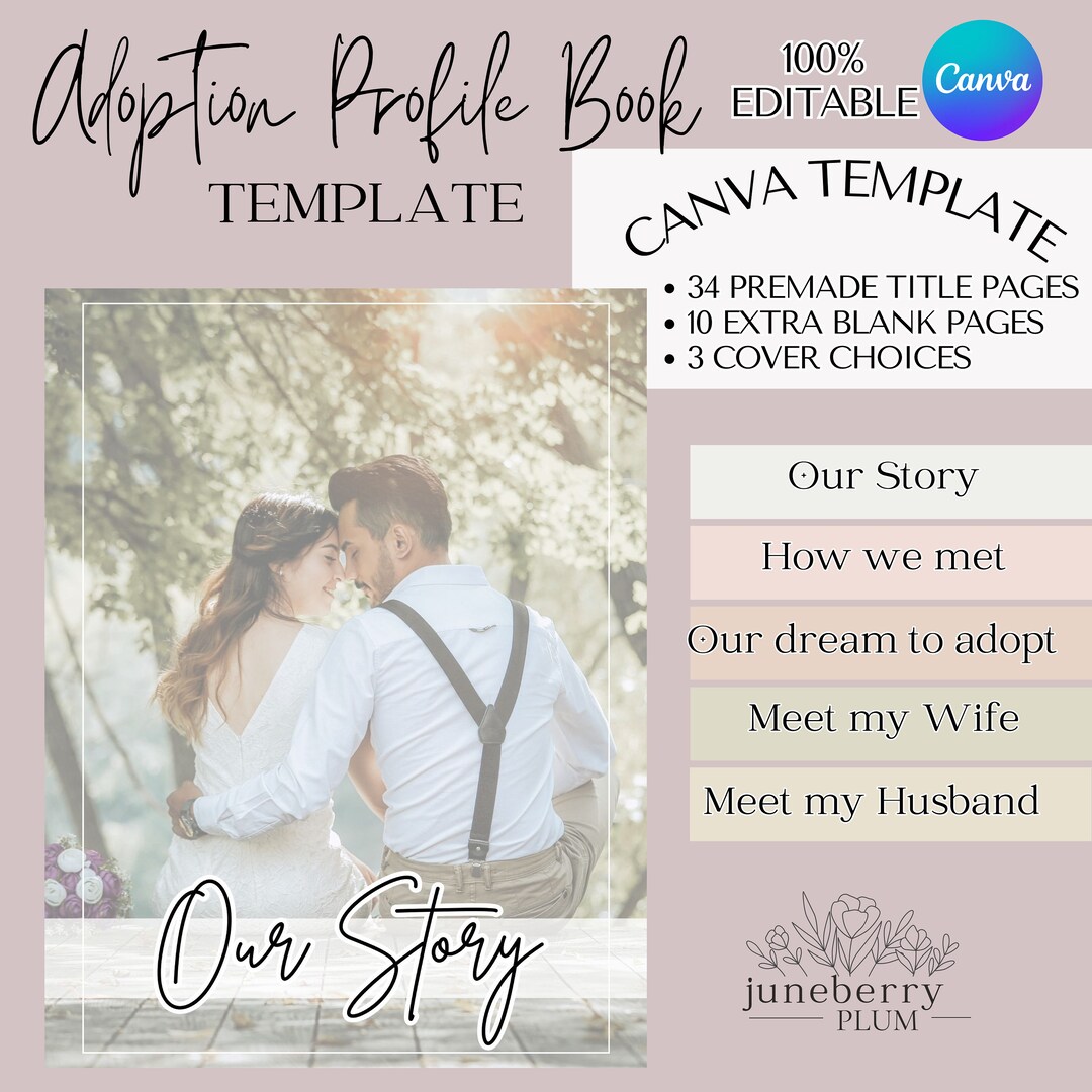 Adoption Canva Template, Neutral Adoption Profile Template, Fully ...