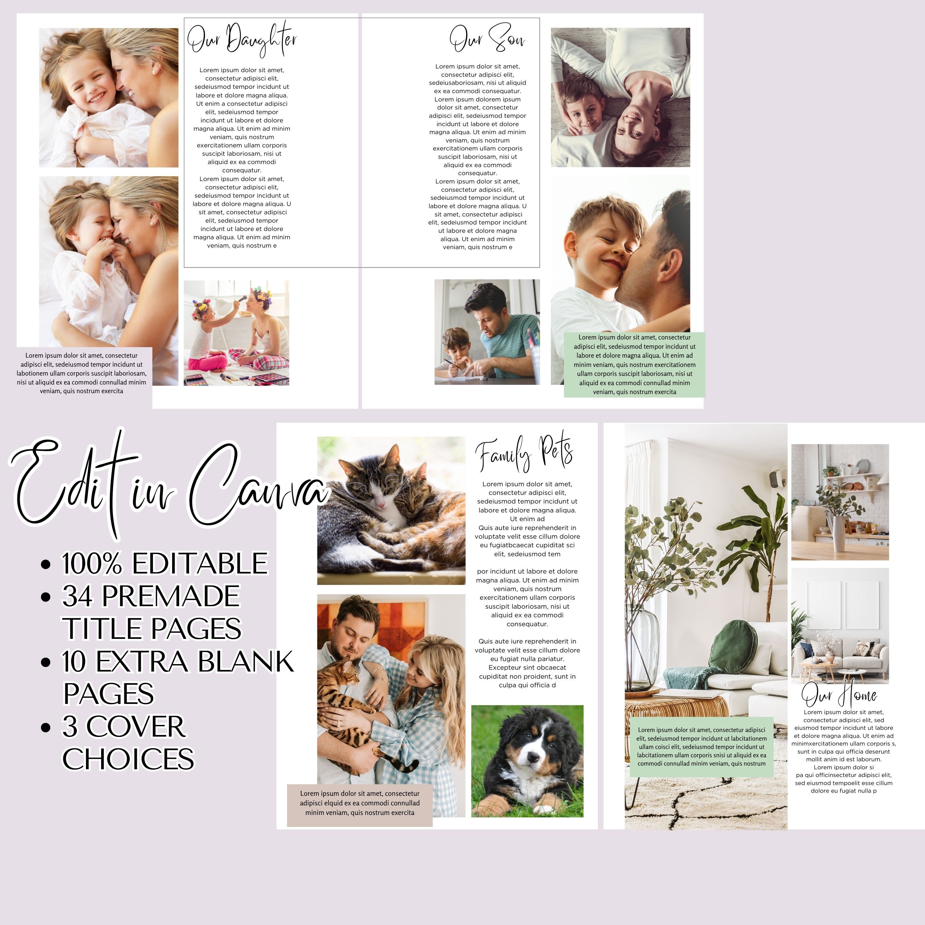 Modern Adoption Profile Book Template, Modern and Customizable Adoption ...