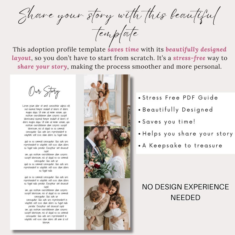 Modern Adoption Profile Canva Template, Fully Editable Adoption Book ...