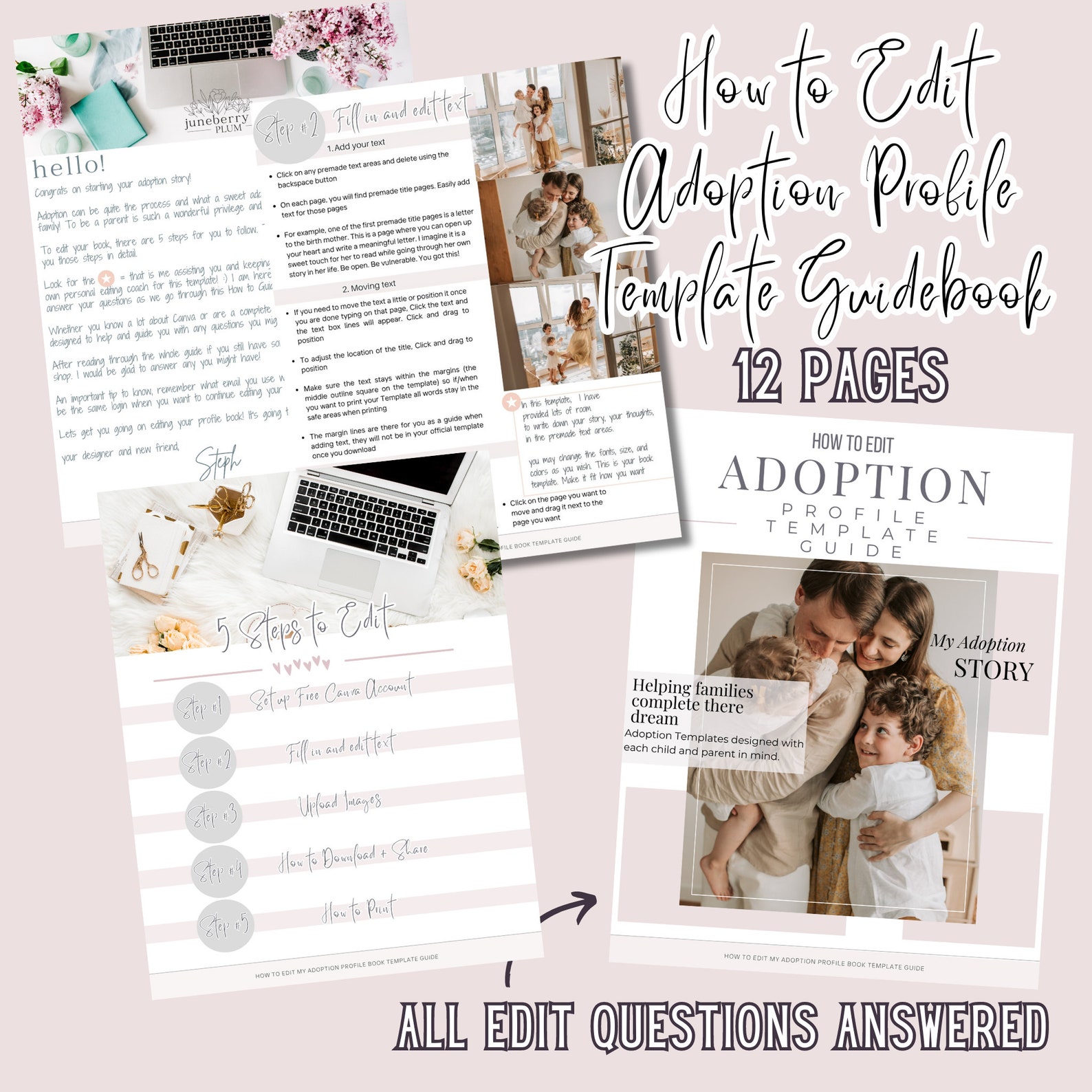 Adoption Canva Template, Neutral Adoption Profile Template, Fully ...
