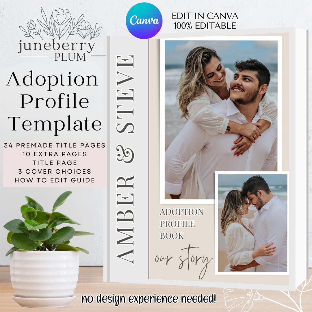 Adoption Canva Template, Neutral Adoption Profile Template, Fully ...