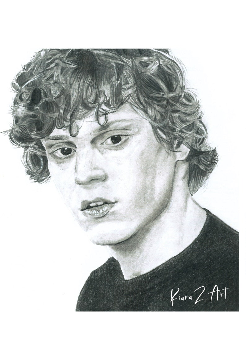 Evan Peters Drawing Print Pencil Sketch Graphite Pencil - Etsy