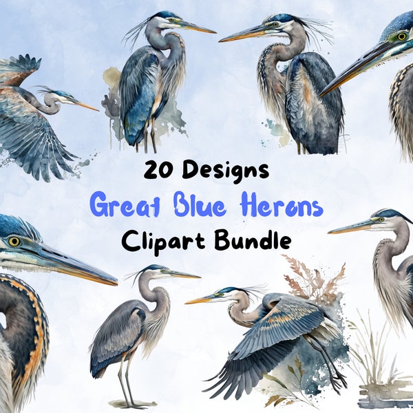 Heron Watercolor - Etsy