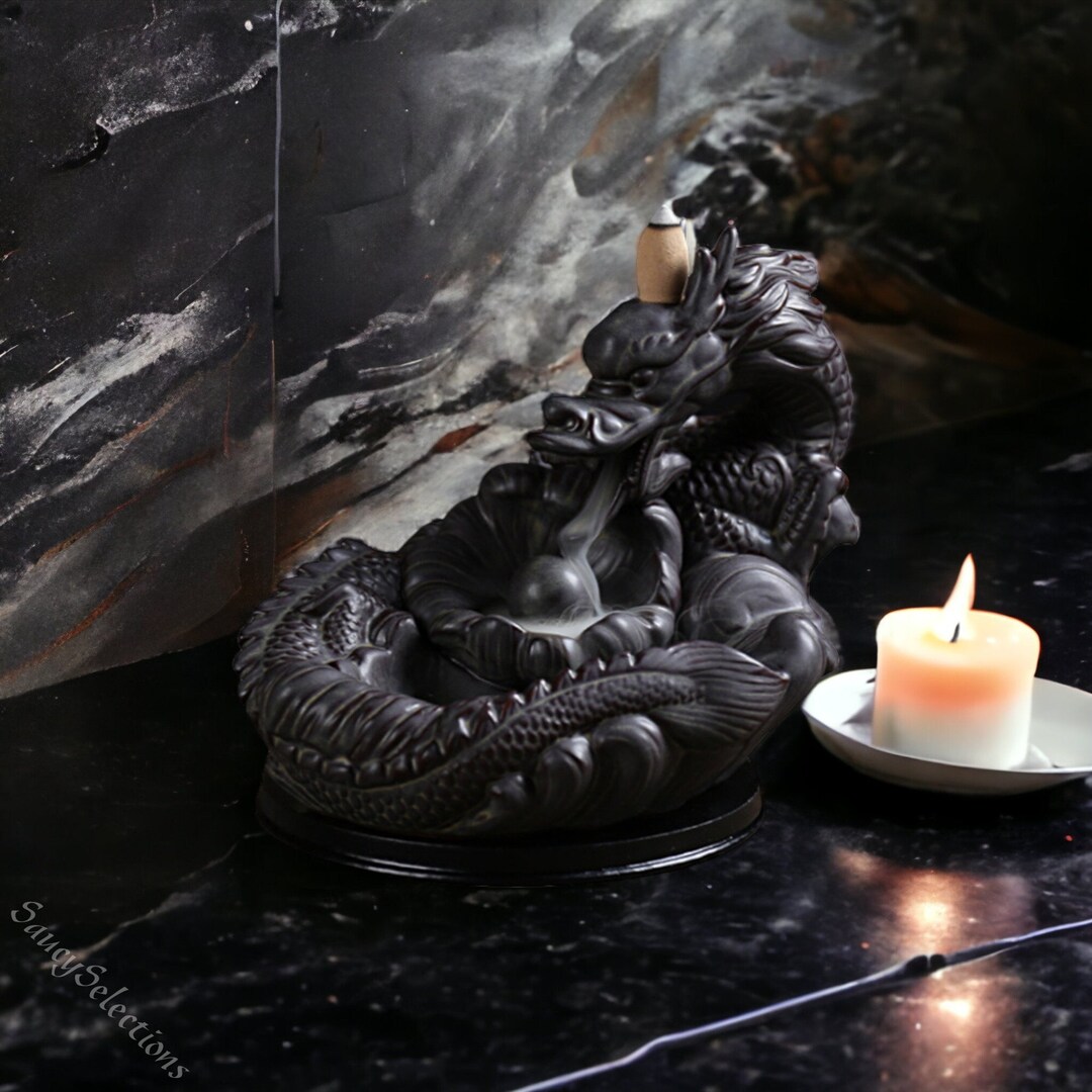 Dragon Backflow Incense Burner Dragon Statue Incense Cone - Etsy
