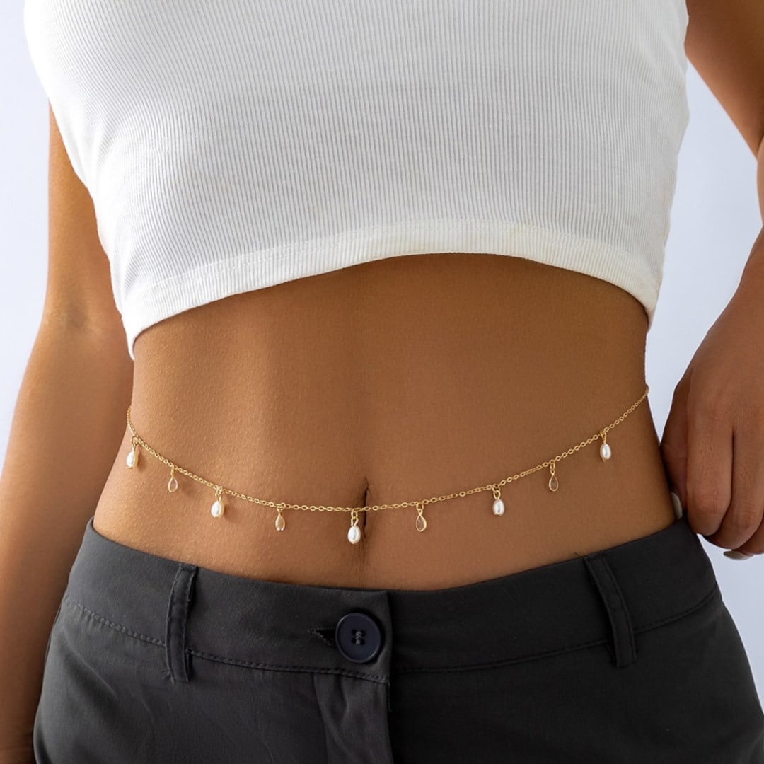 Gold / Silver Belly Chain Belly Chain Belly Jewelry Body Chain Body Jewelry Pearl Belly Chain - Etsy