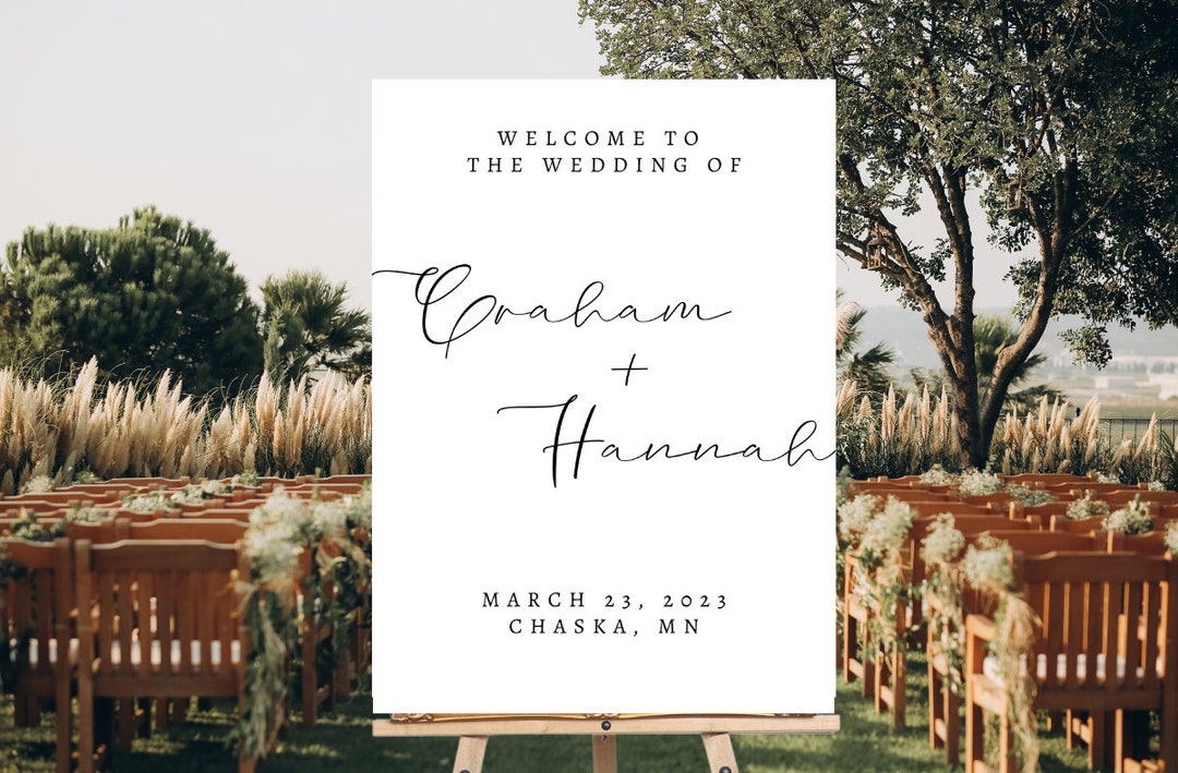 Wedding Welcome Sign, Template, Instant Download, Minimalist Wedding ...