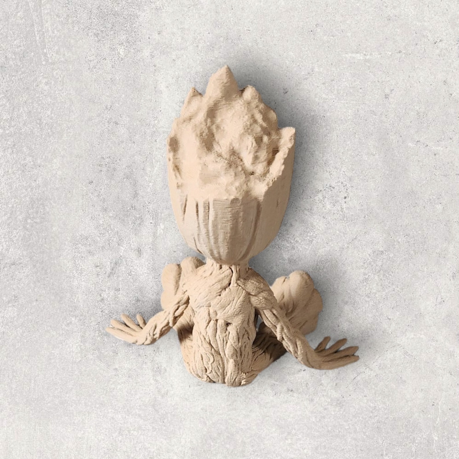 BABY GROOT SITTING 3D Printed Cute Tree Pot Plant Statue Guardians of ...