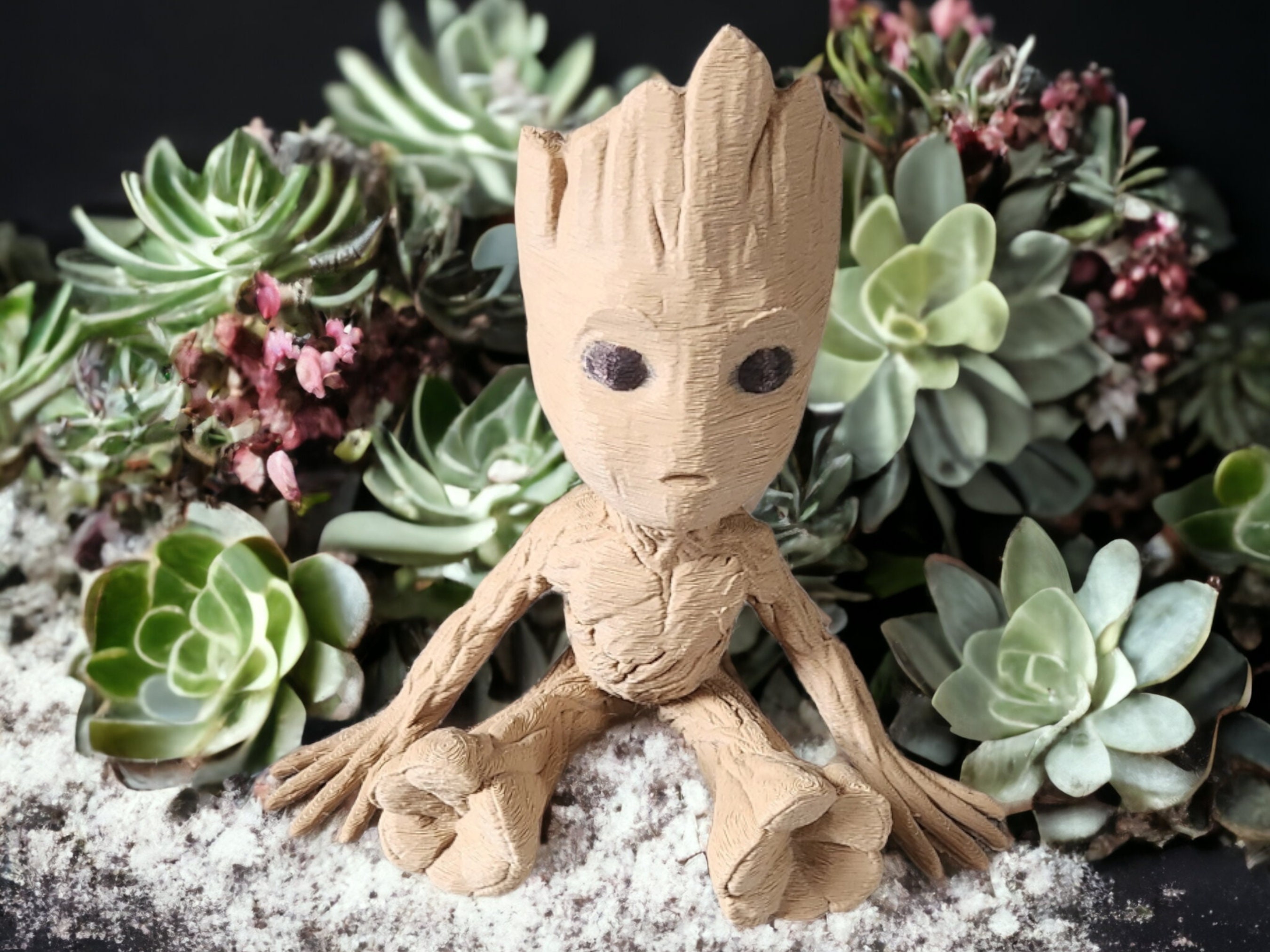 BABY GROOT SITTING 3D Printed Cute Tree Pot Plant Statue Guardians of ...
