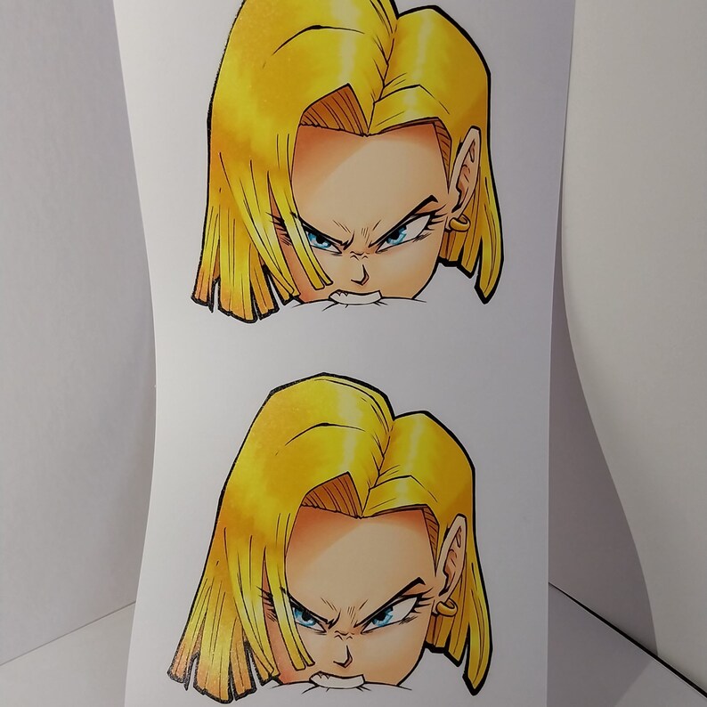 Android 18 CHOMP transparent Vinyl Sticker - Etsy