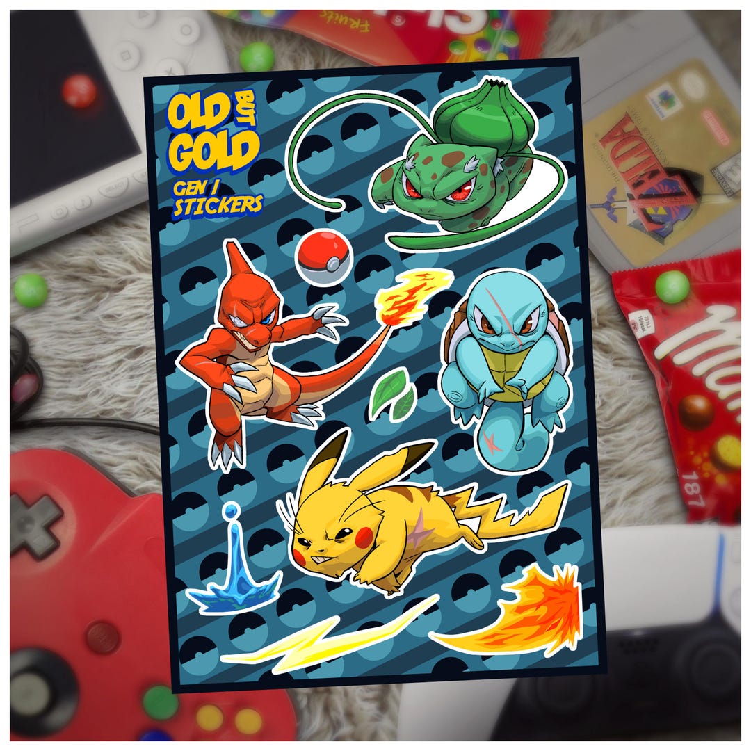 Gen 1 Poke Sticker Sheet | Vinyl Fade, Wear Resistant and Waterproof ...