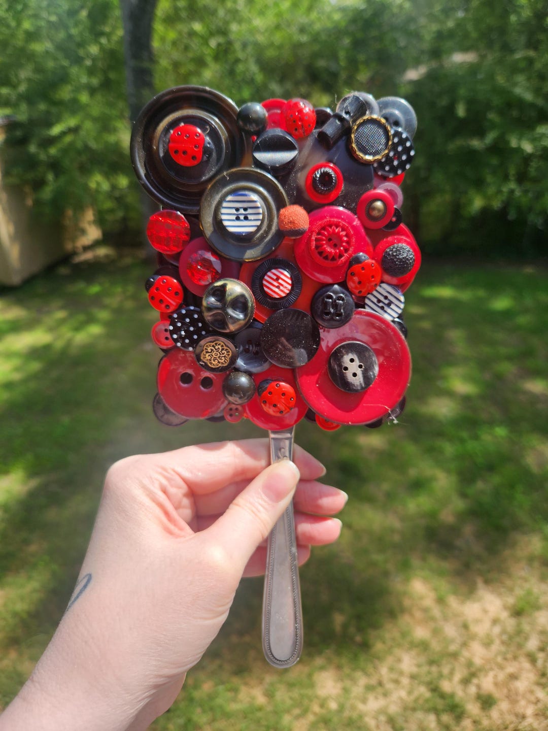 Handmade "grape/fruit" Themed Hand Mirror - Etsy