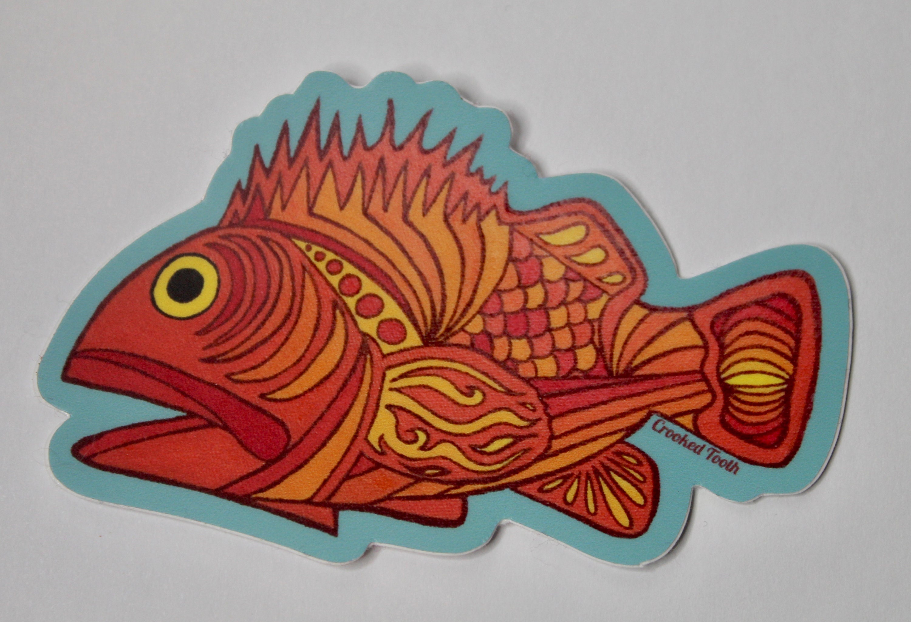 Yelloweye Rockfish Vinyl Sticker Fish Decal Glitter Sticker - Etsy