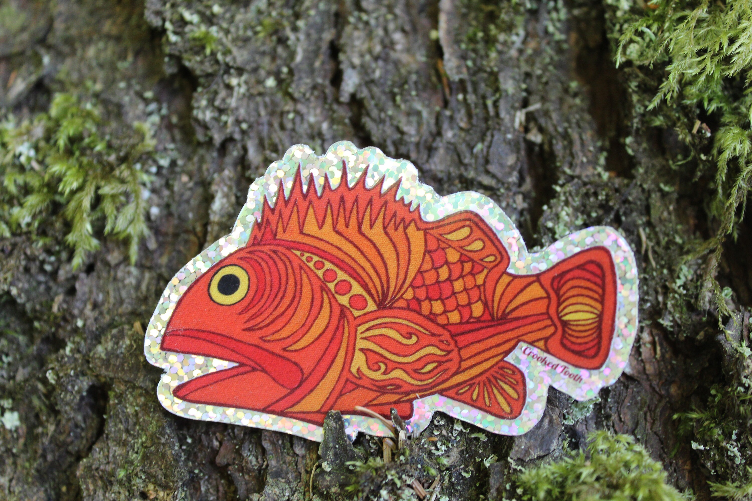 Yelloweye Rockfish Vinyl Sticker Fish Decal Glitter Sticker - Etsy
