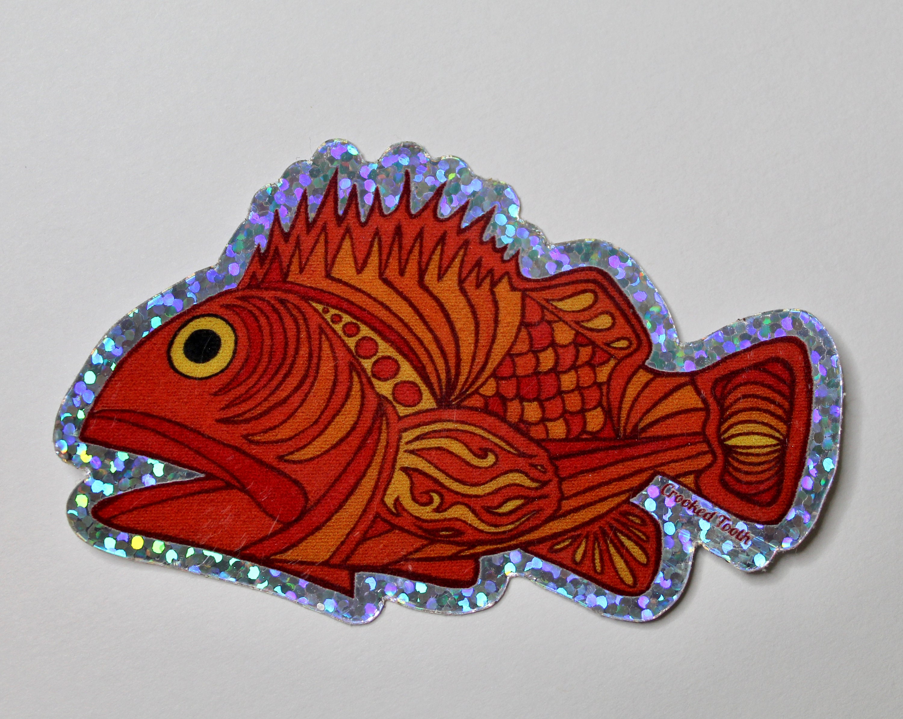 Yelloweye Rockfish Vinyl Sticker Fish Decal Glitter Sticker - Etsy