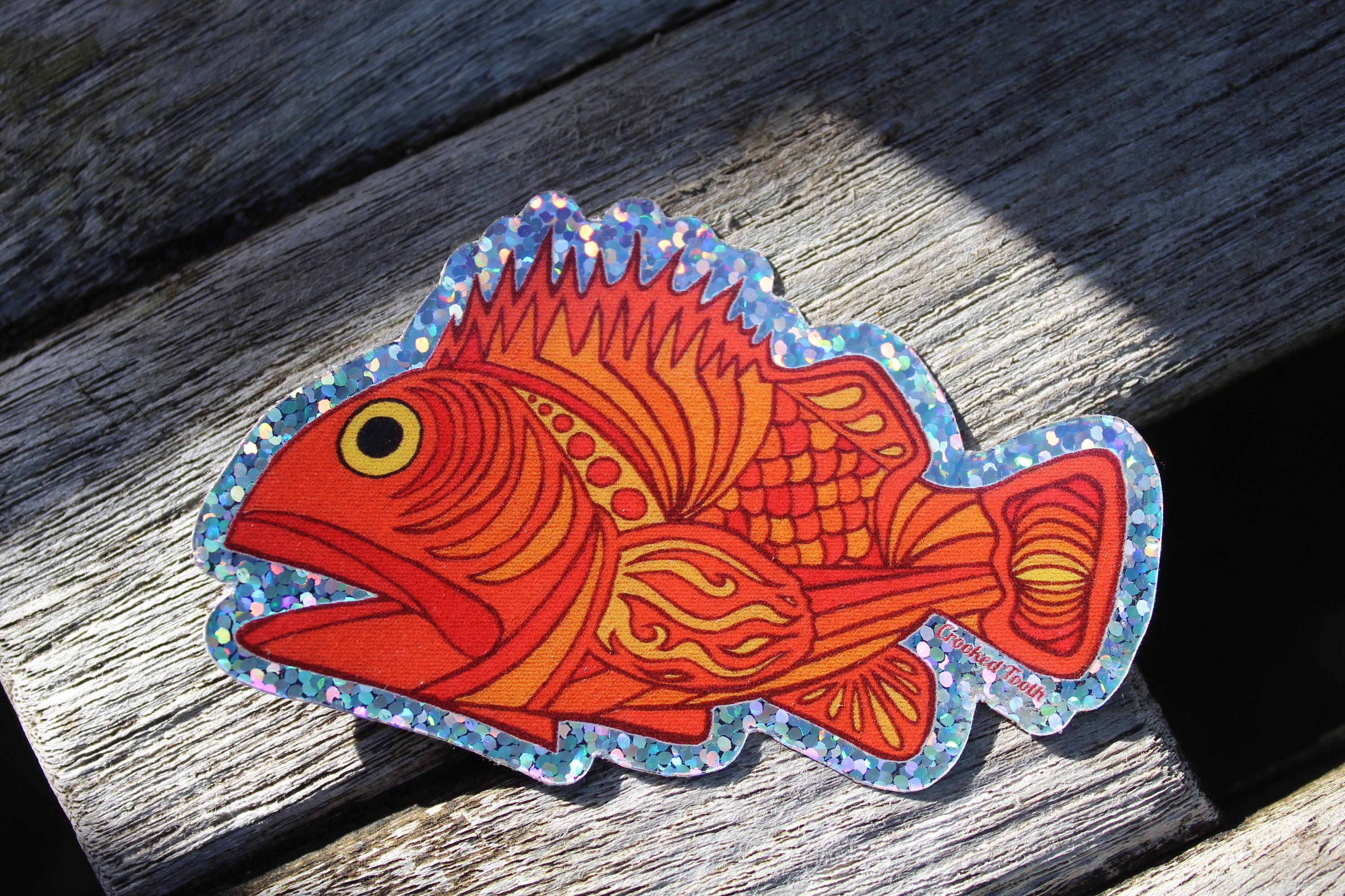 Yelloweye Rockfish Vinyl Sticker Fish Decal Glitter Sticker - Etsy