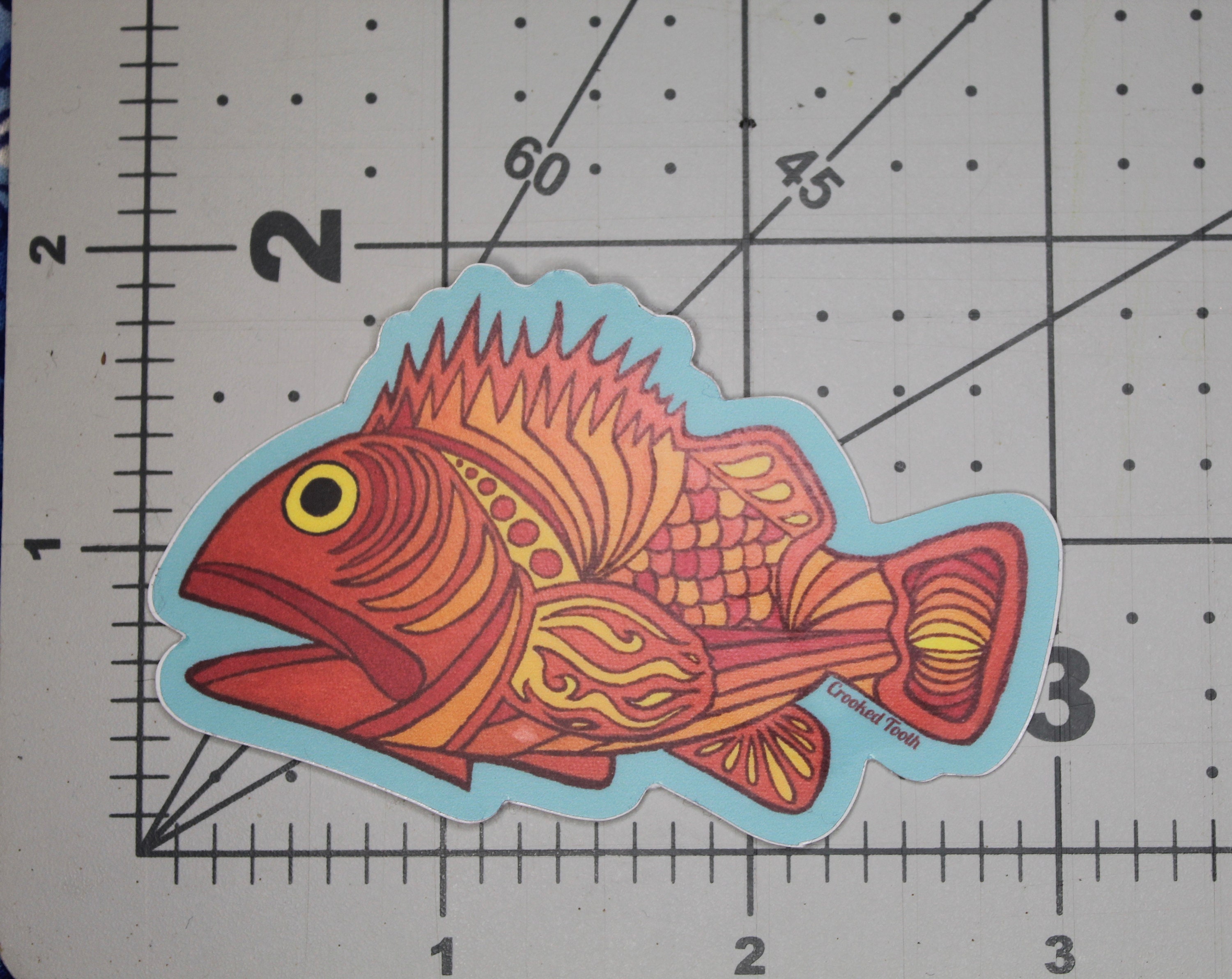 Yelloweye Rockfish Vinyl Sticker Fish Decal Glitter Sticker - Etsy