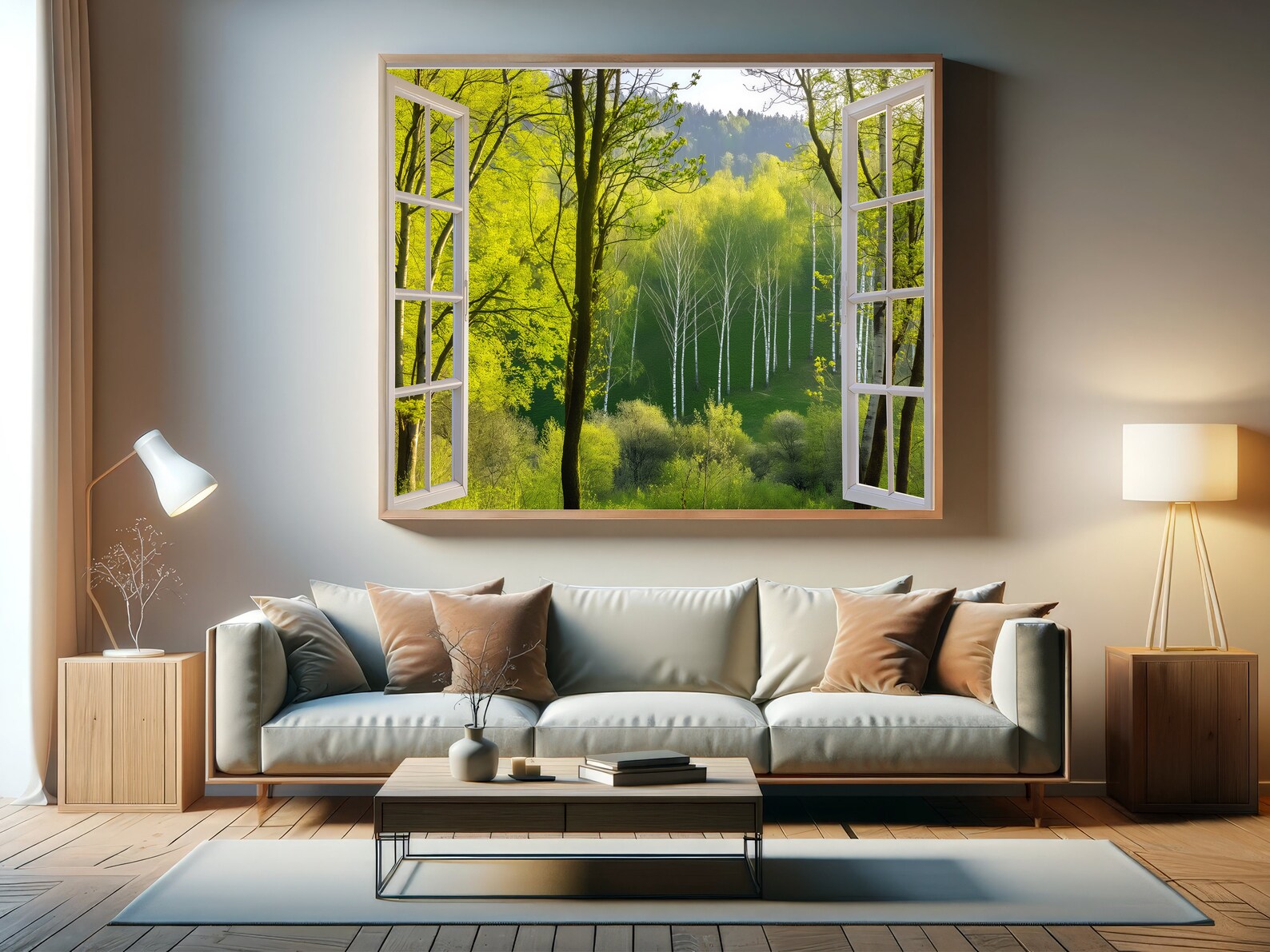 Open Window With Spring Forest View Digital Download, Nature Wall Art ...