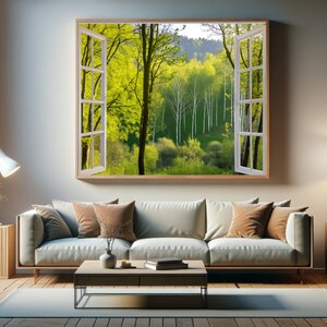 Open Window With Spring Forest View Digital Download, Nature Wall Art ...