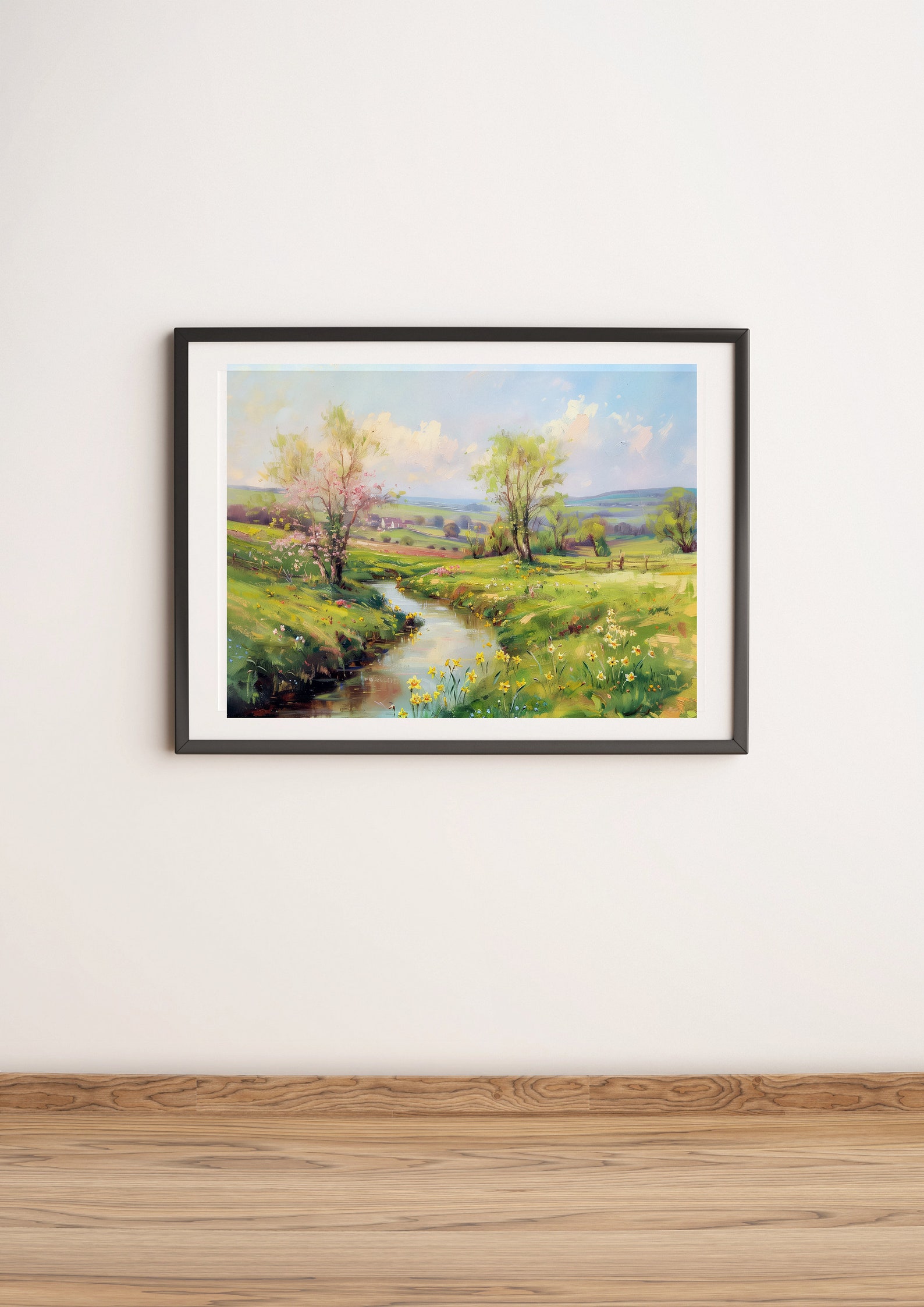 Early Spring Morning in England - Vintage Oil Painting Download, Rustic ...