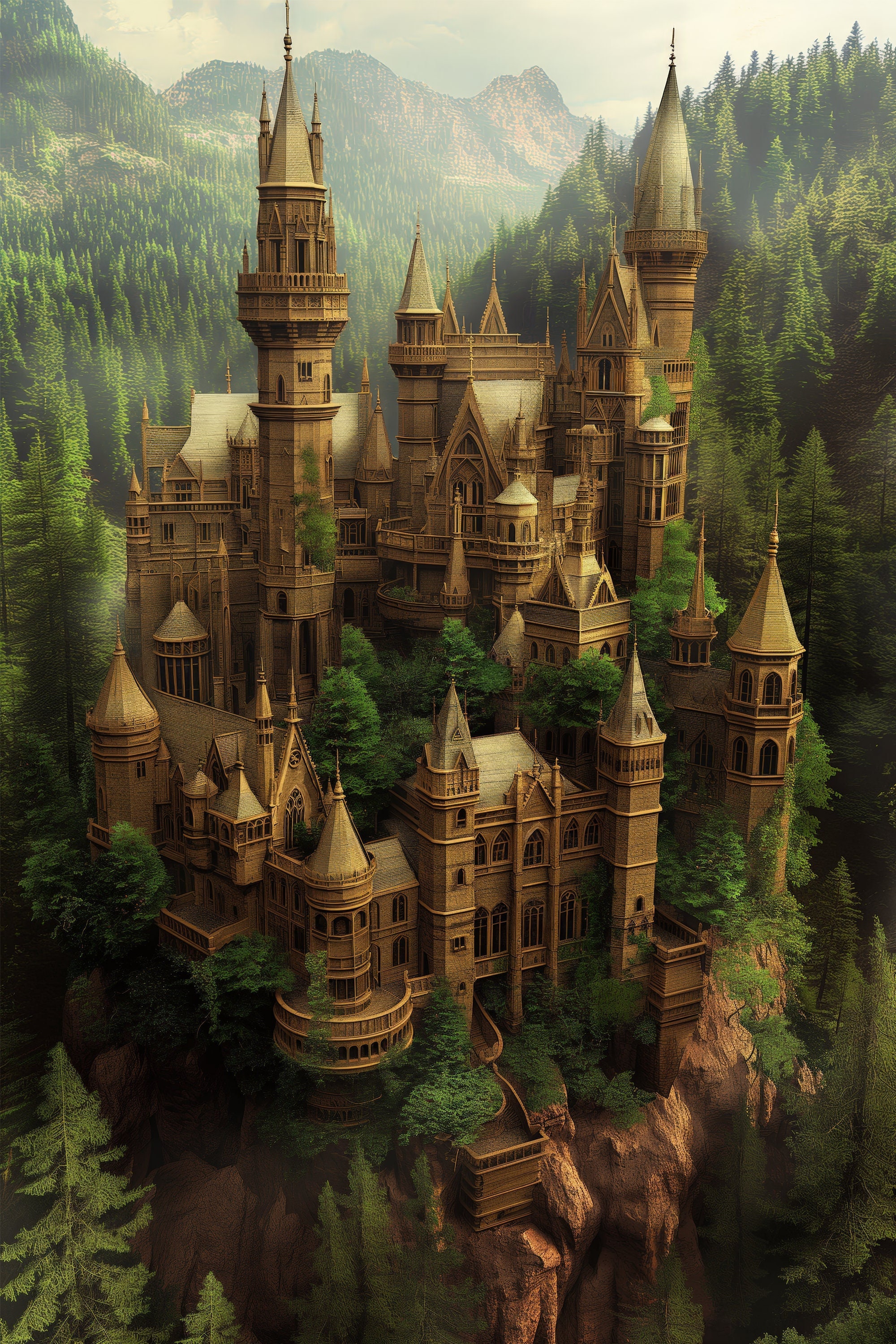 Enchanted Forest Castle - High-resolution Digital Art Download ...