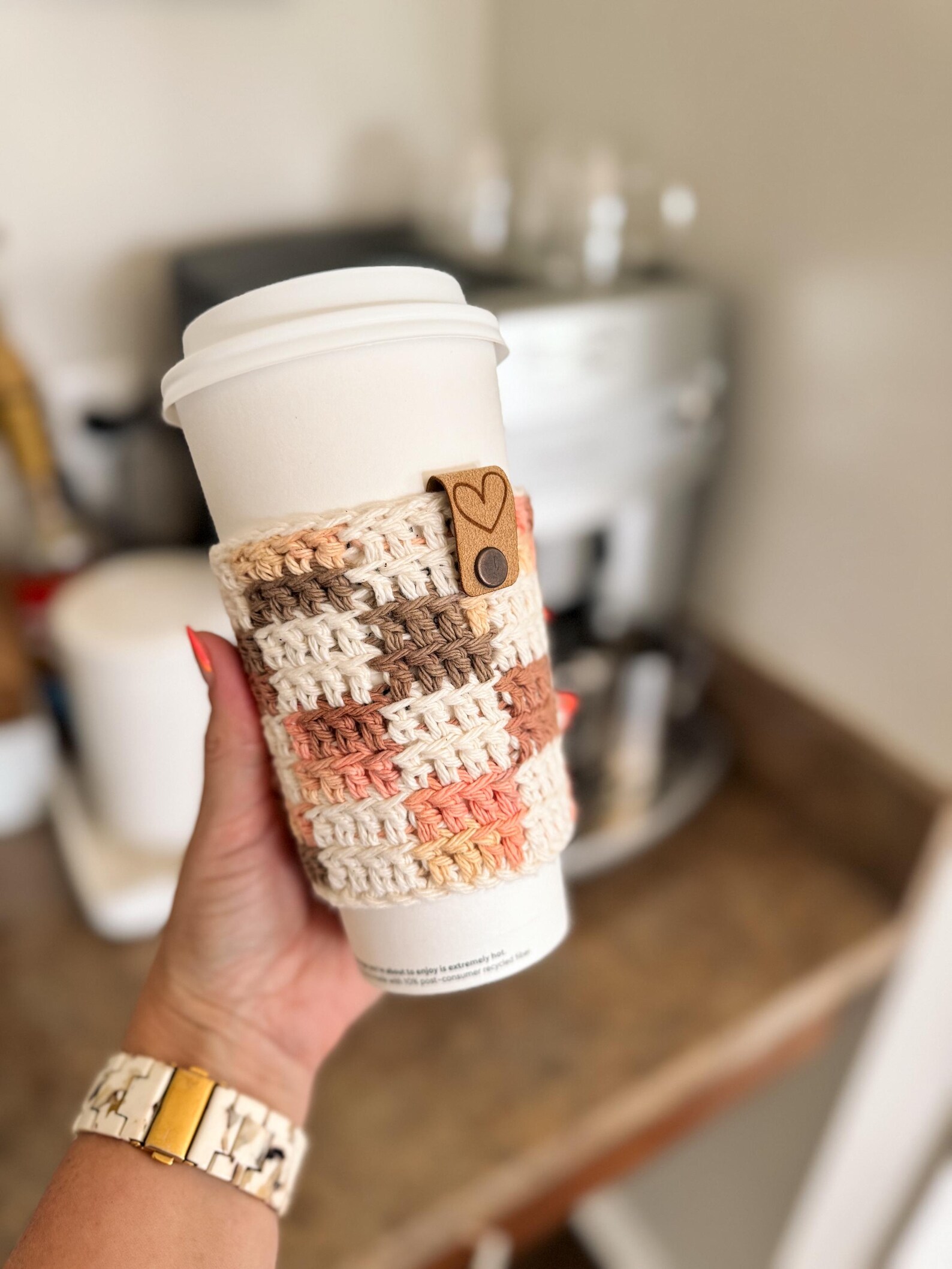 Checker Coffee Sleeve Crochet Pattern, Cozy Cosy (digital Download) - Etsy