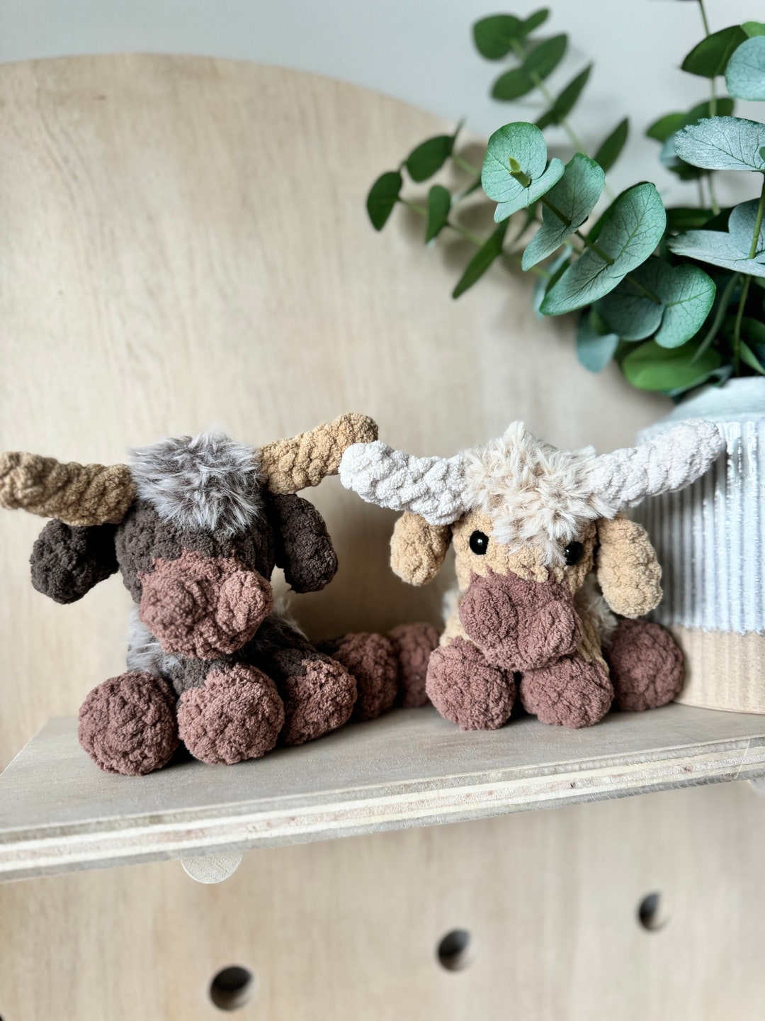 Mini Bison Plush, Highland Cow Toy, Interactive Farm Toy, Modern Plush ...