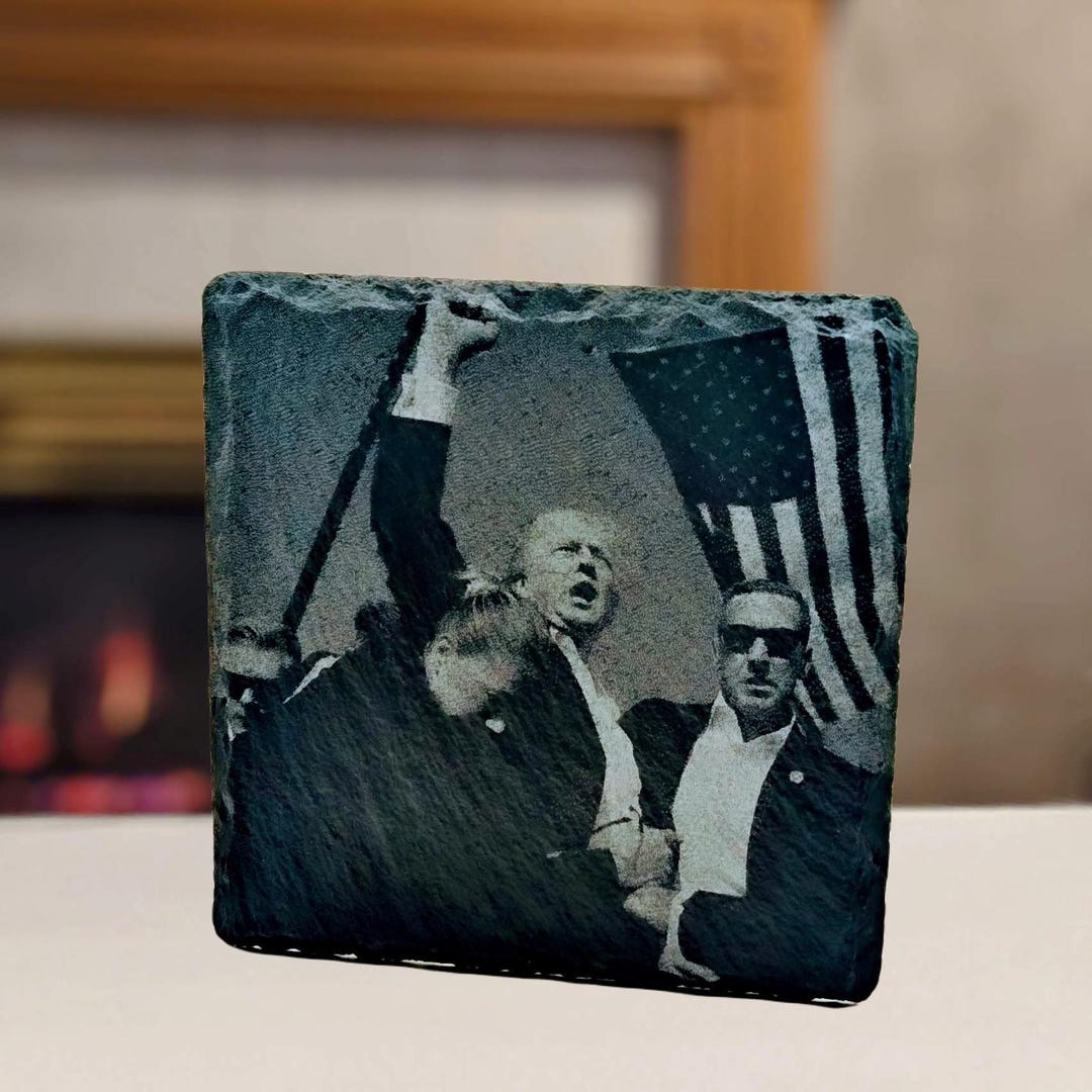 DELUXE Donald Trump FIGHT Slate Photo Drink Coaster - Etsy