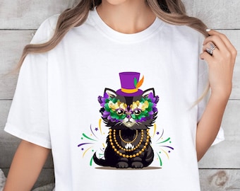 Meowdi Gras Cat Mardi Gras Women's Long Sleeve T-shirt - Etsy
