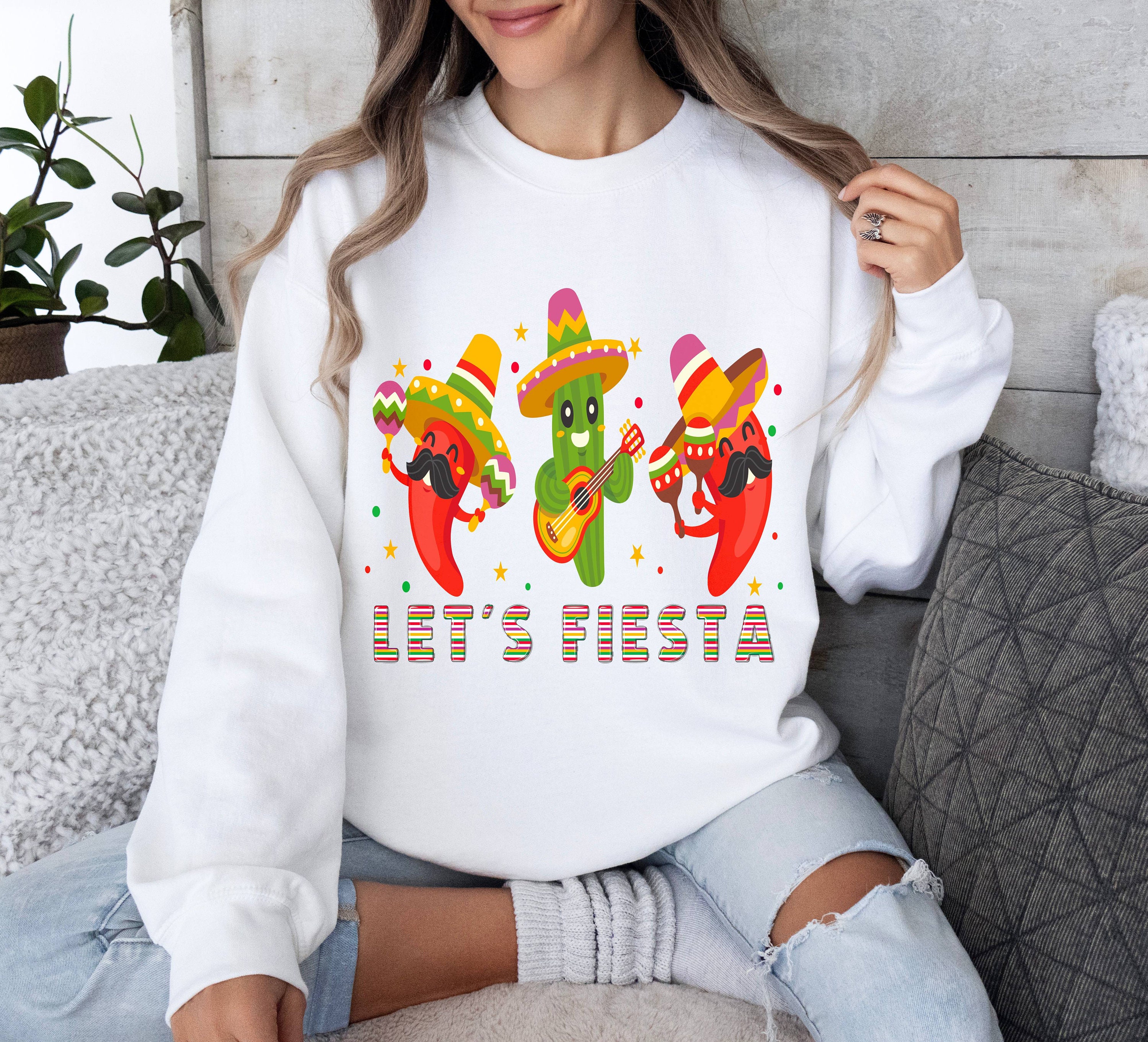 Let's Fiesta Shirt, Mexican Maracas, Sombrero Shirt, Cinco De Mayo ...