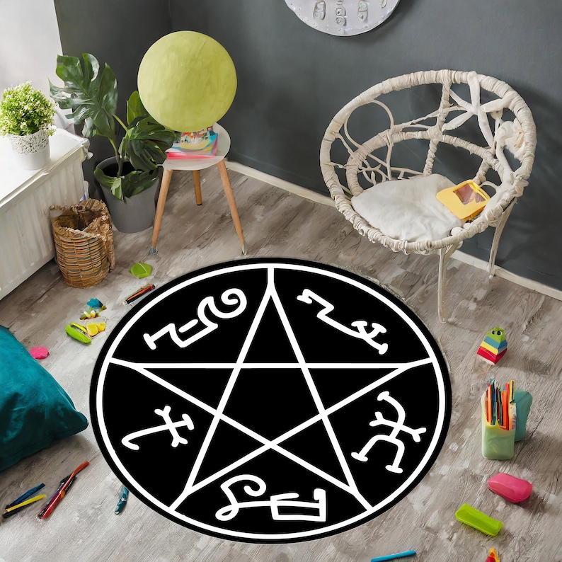 Devil Trap Rug, Pentagram Rug, Satan Rug, Pentacle Symbol Rug ...