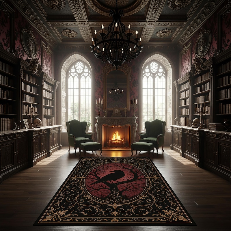 8x10 Rug Dark Academia - Etsy