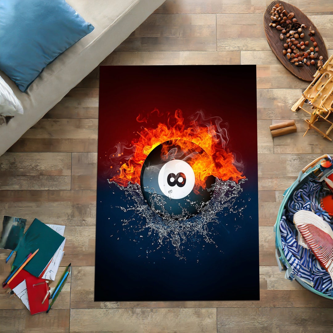 Billiard Table Rug, Billiard Carpet, Billiard 8 Ball, Game Room Rug ...