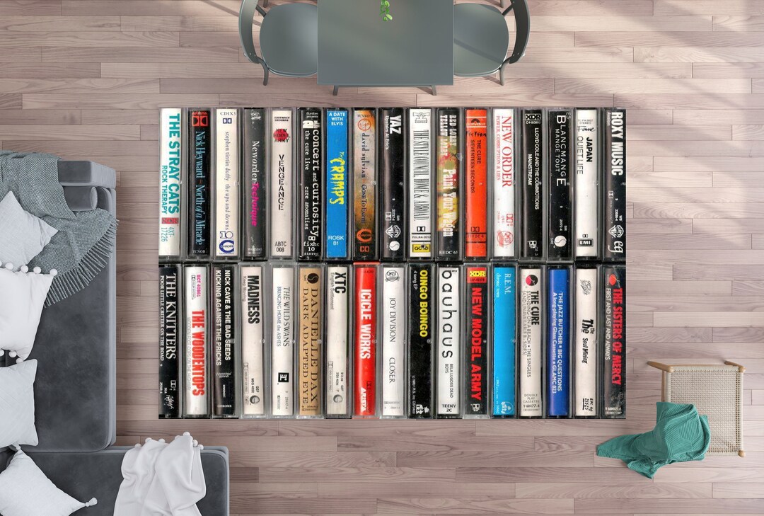 Cassette Library Rug, Cassette Rug, Patterned Printing Rug, Washable ...