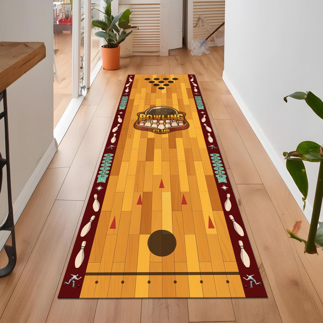 Bowling Lane Rug: Washable Non-slip Polyester Runner - Etsy