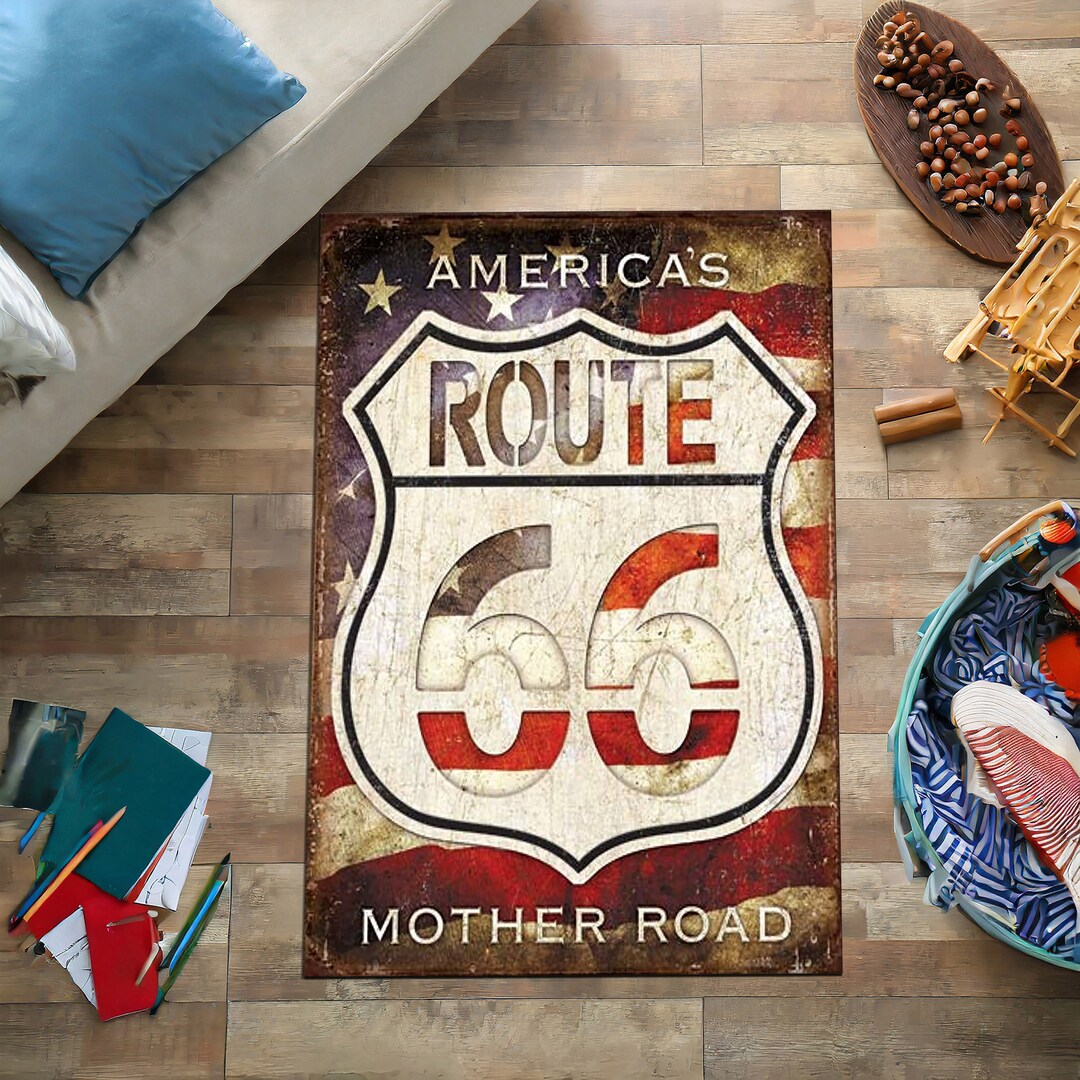 Route 66 Rug, America's Main Street Rug, Historic Route 66 Rug, Mother ...