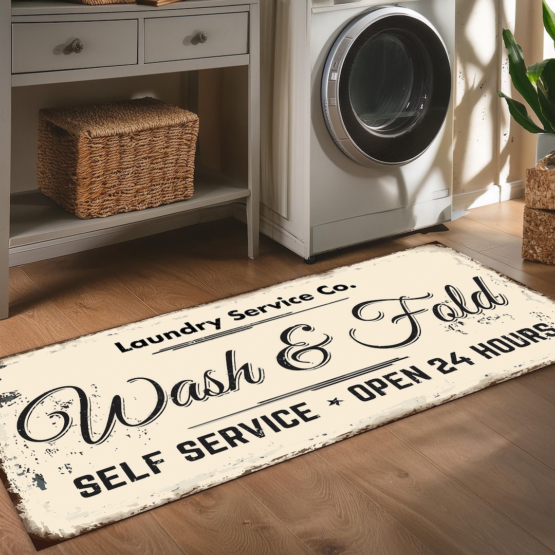 Personalized Laundry Room Area Rug, Laundry Rug, Washing Machine Rug ...