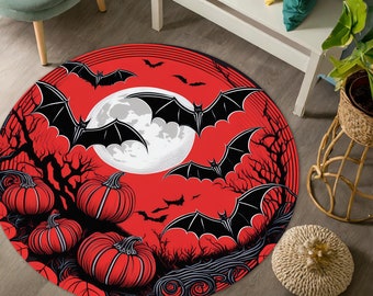 Red Gothic Witch Rug, Bat Rug, Butterfly Rug, Withcy Journal Rug ...