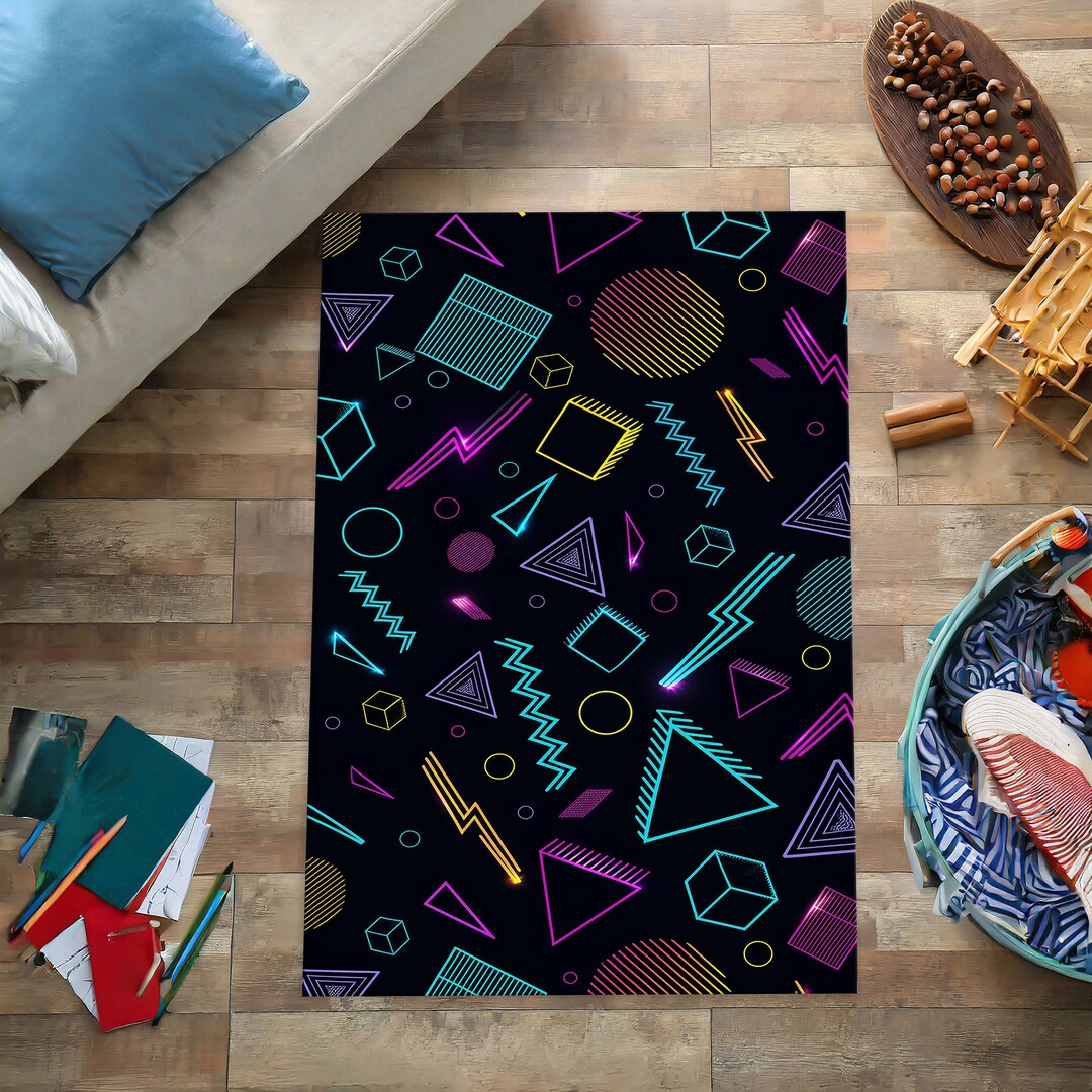 80s Style Rug, Arcade Rug, Game Room Rug, Retro Realistic 90s Arcade ...