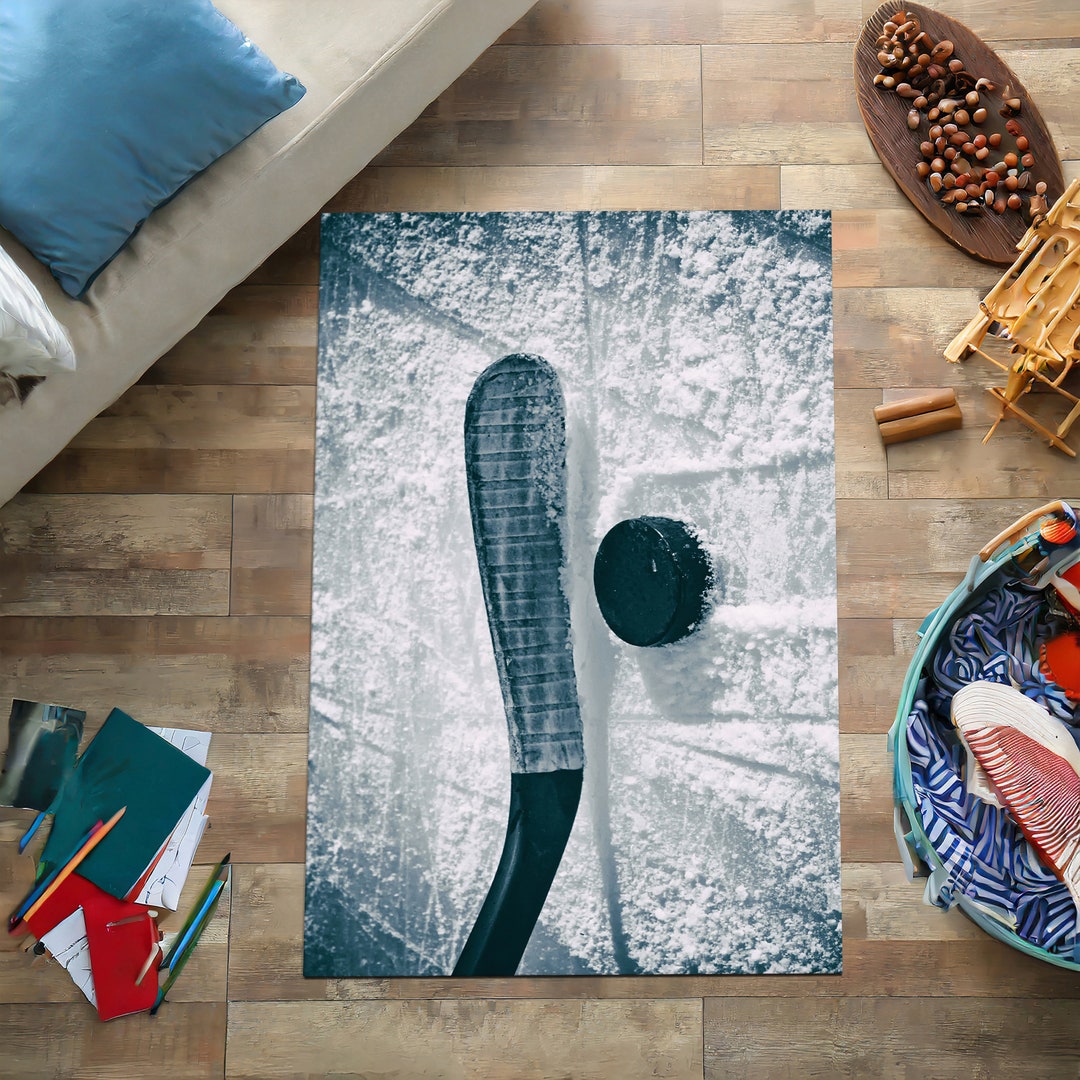 Ice Hockey Rink Rug, Personalized Team Rug, Ice Hockey Rug, Team Logo ...