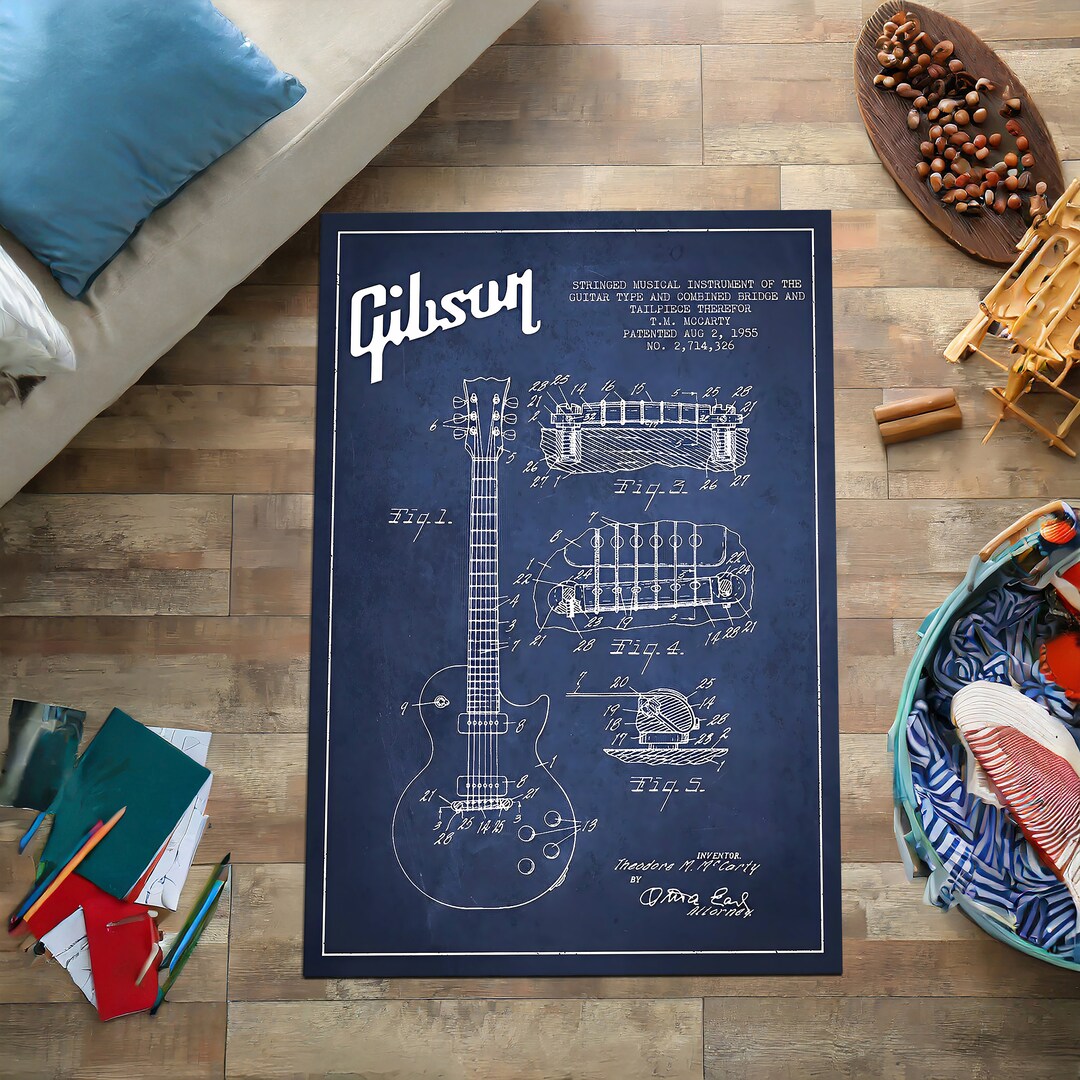 Guitar Rug, Classic Guitars Rug, Colorful Guitar Rug, Instrument Rug ...