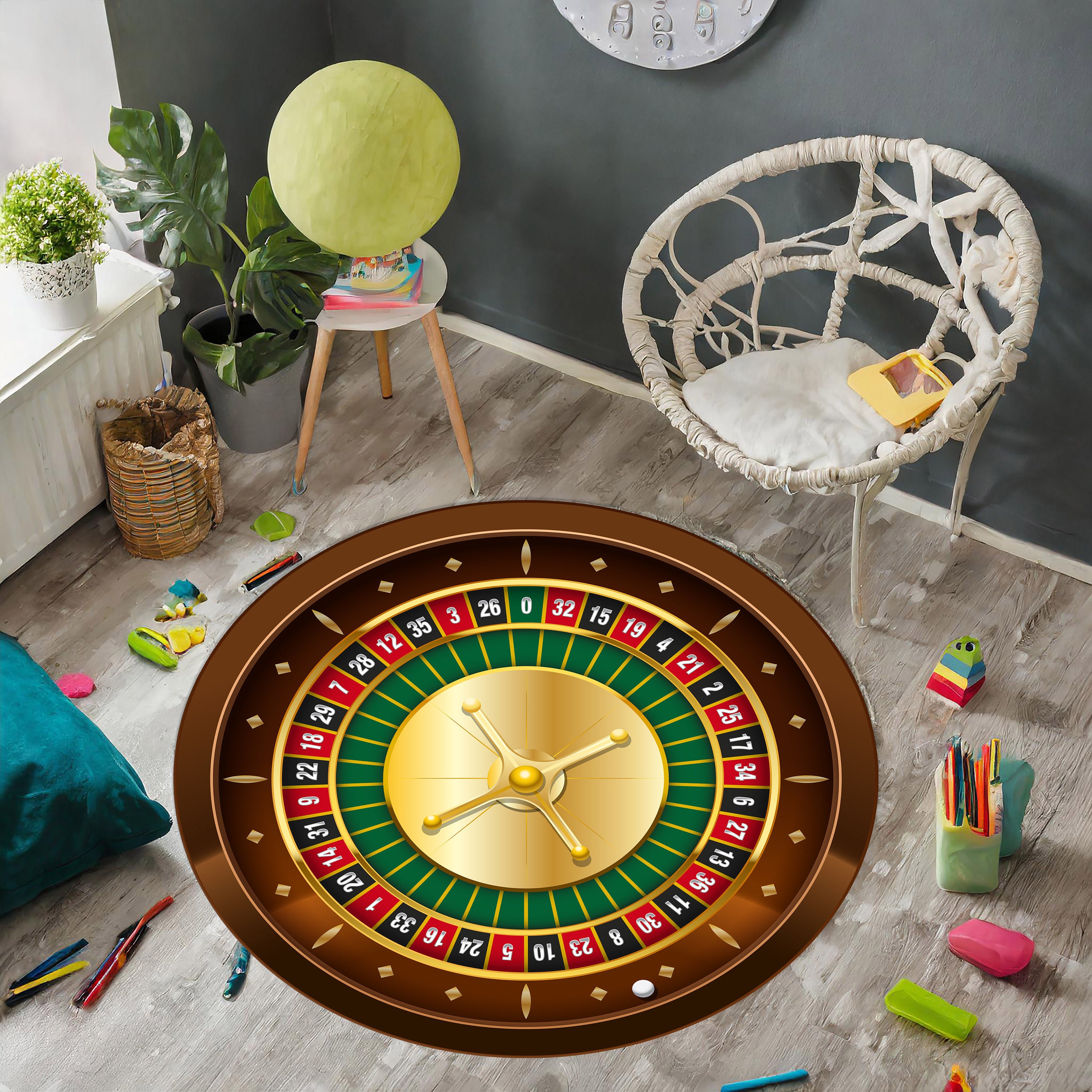 Roulette Table Rug, Casino Rug, Gambling Mat, Decorative Playroom ...