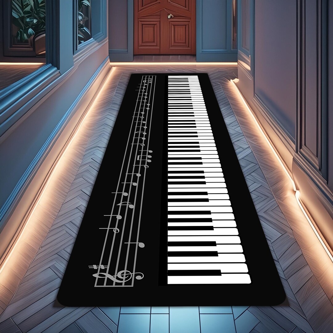 Piano Keyboard Rug, Piano Runner Rug, Piano Rug, Music Corridor Rug ...