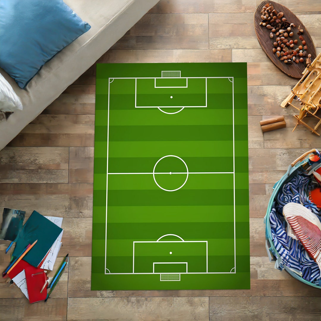 Football Field Rug, Football Rug Custom Team Logo Rug, Washable ...