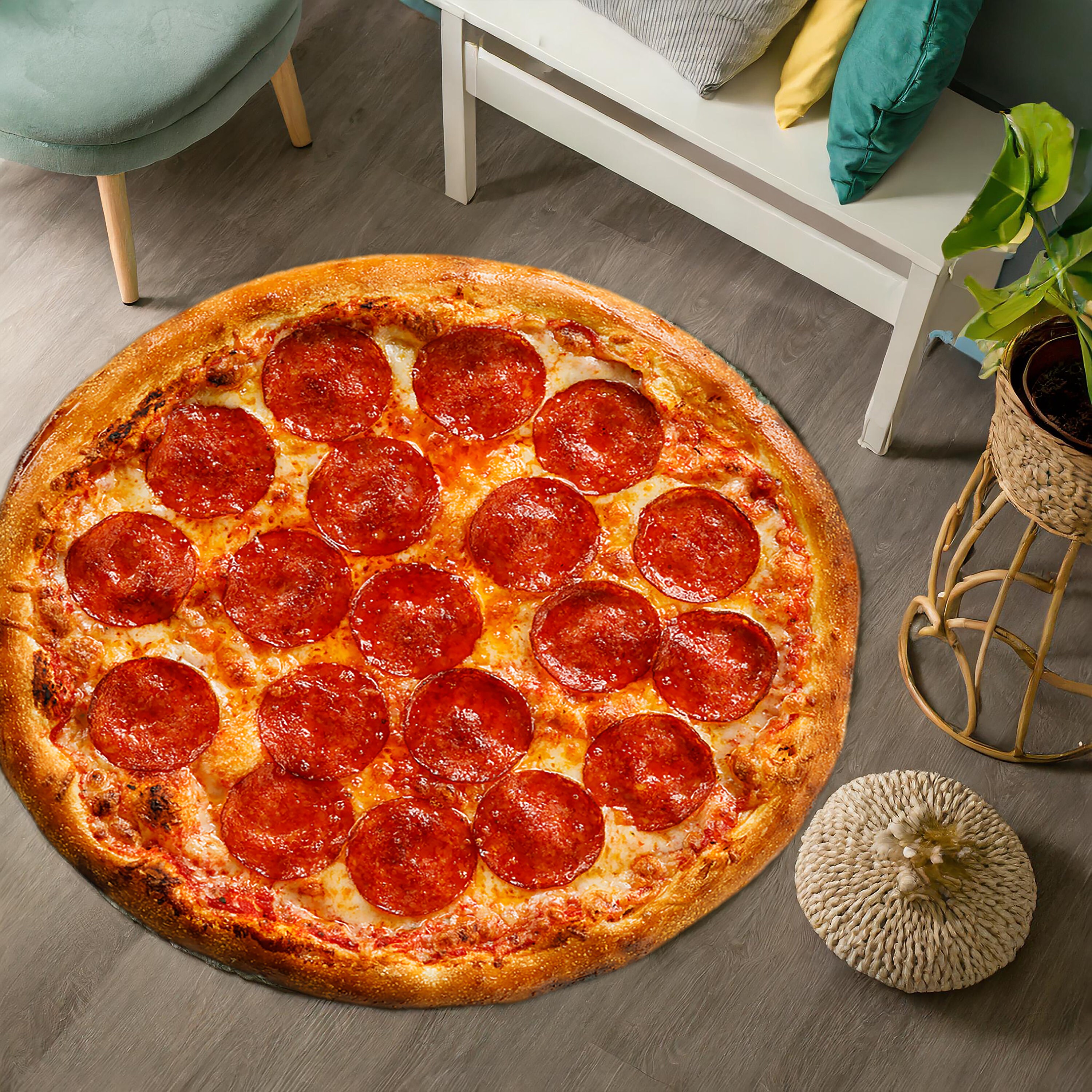 Pepperoni Pizza Rug, Pizza Rug, Food Rug, Round Rug, Washable Rug ...