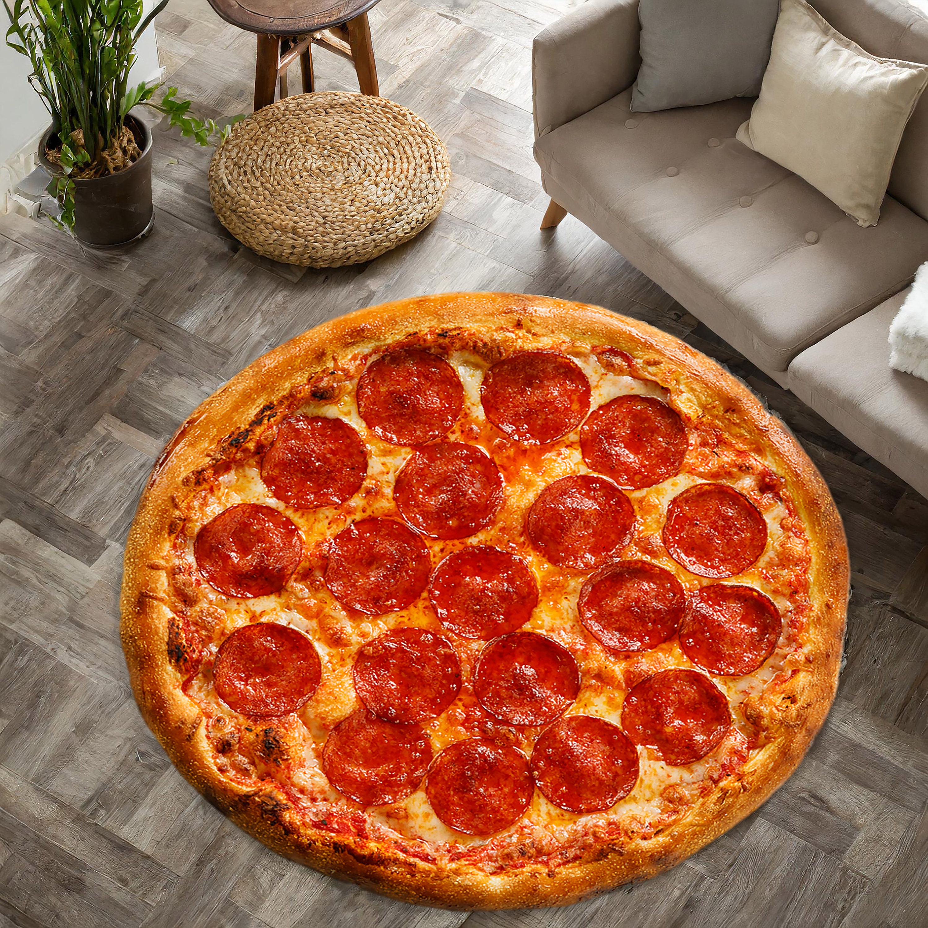 Pepperoni Pizza Rug, Pizza Rug, Food Rug, Round Rug, Washable Rug ...