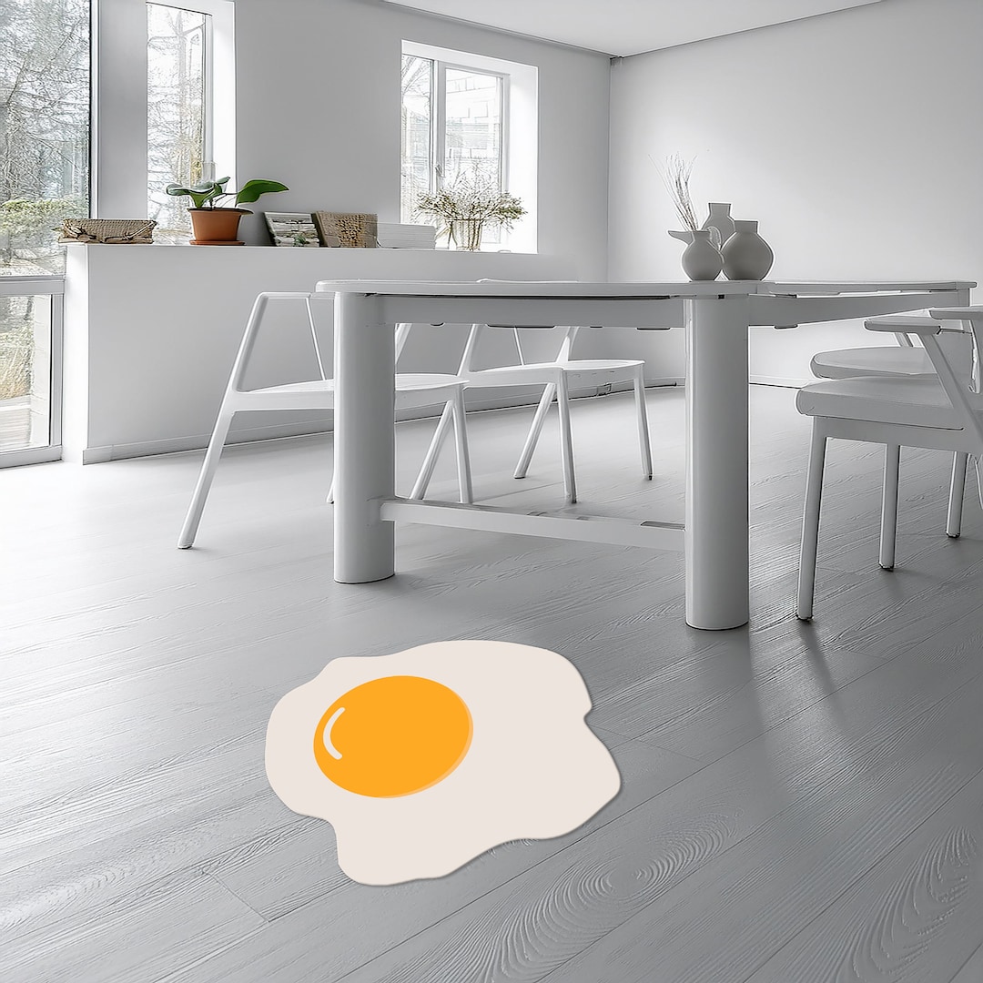 Egg Rug, Kitchen Mat, Irregular Rug, Funny Egg Mat, Doormat Rug, Area ...